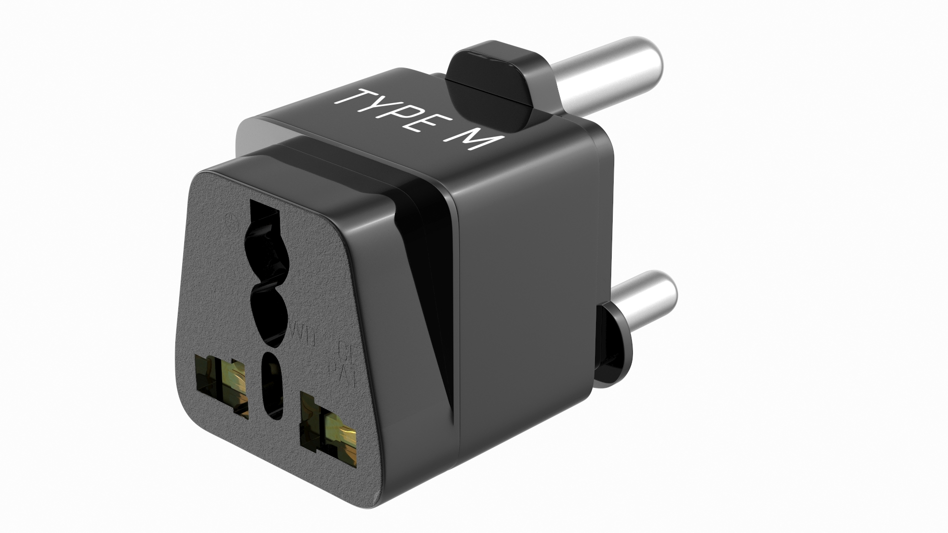 3D Type M Electrical Plug Adapter Black - TurboSquid 1839896