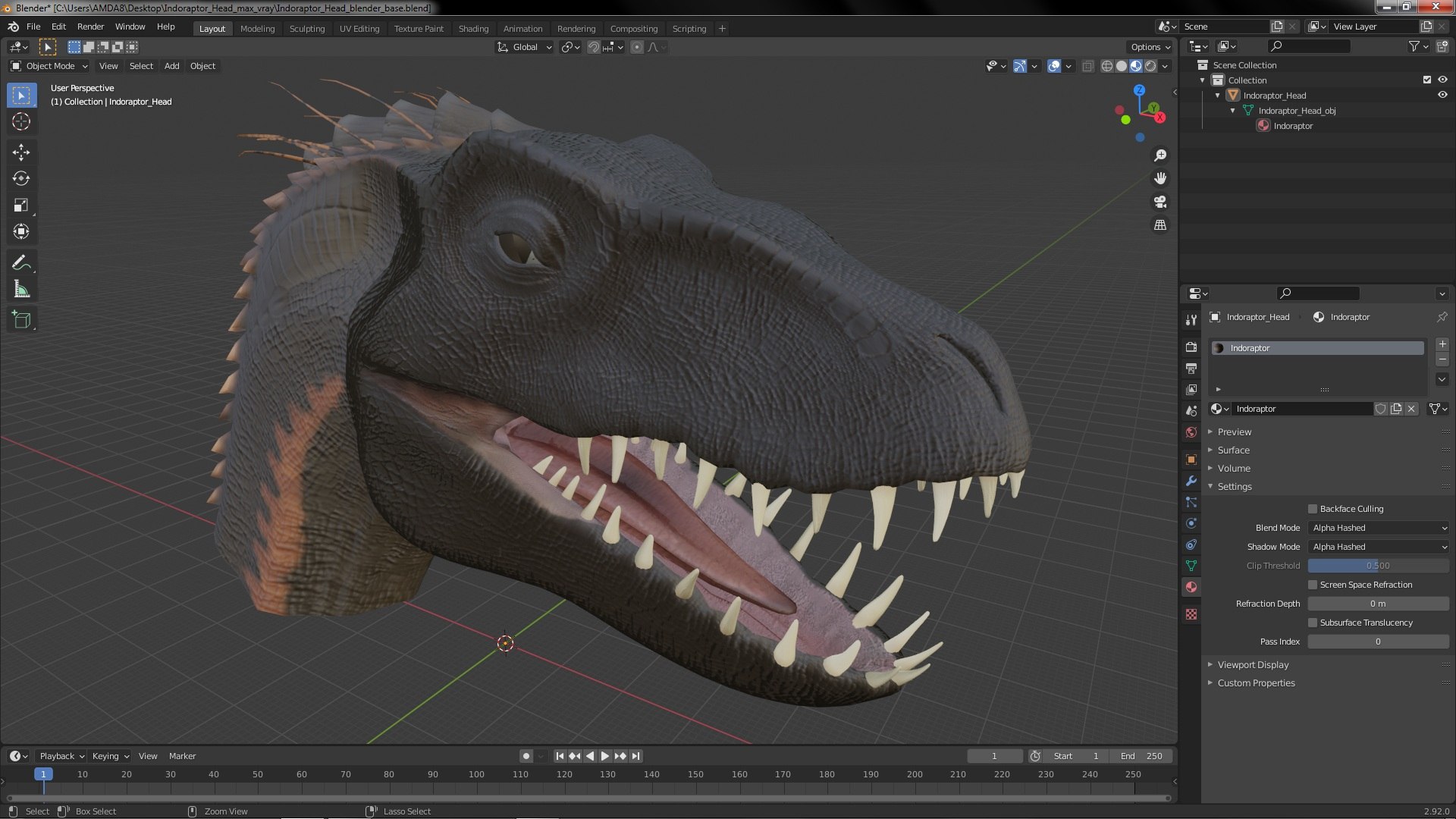 Indoraptor Head 3D - TurboSquid 1884885