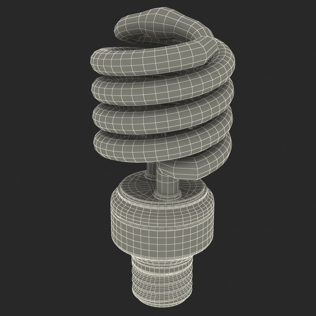 3d Energy Saving Light Bulb Model