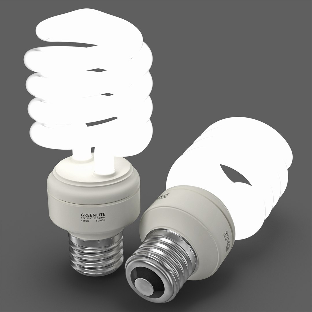 3d Energy Saving Light Bulb Model