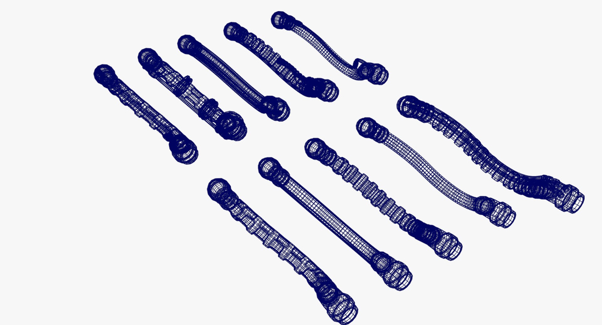 3d model tubes parts mechanical