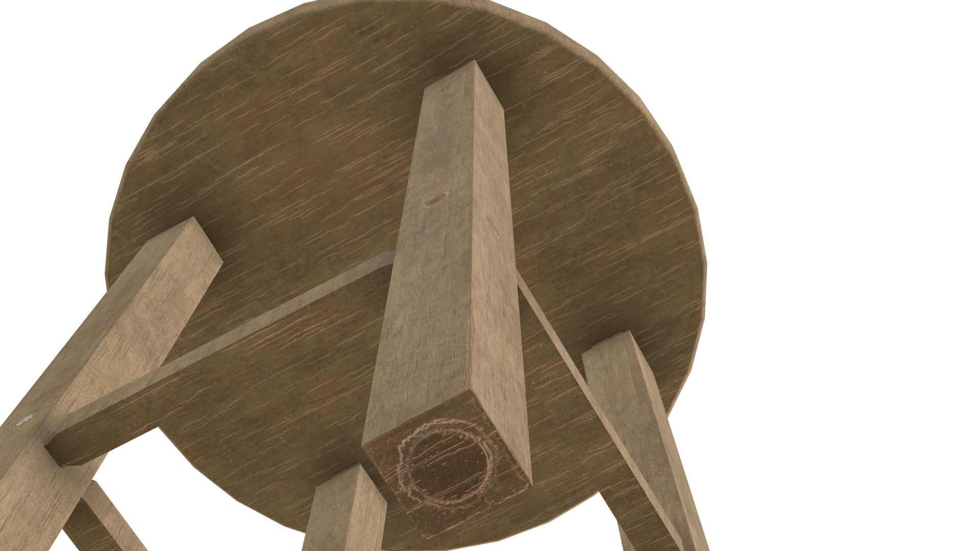 Game Ready Square Stool 3D Model - TurboSquid 1988685