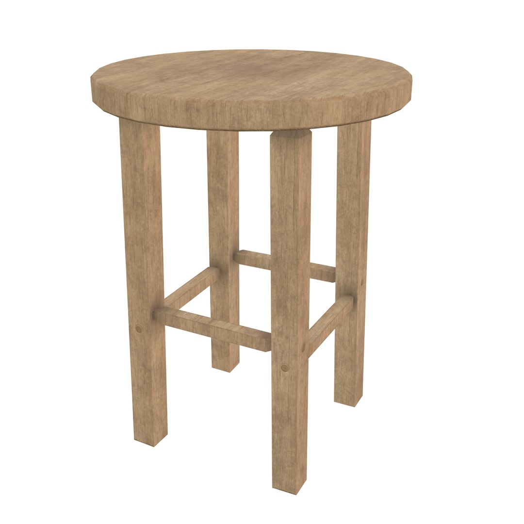 Game Ready Square Stool 3D Model - TurboSquid 1988685