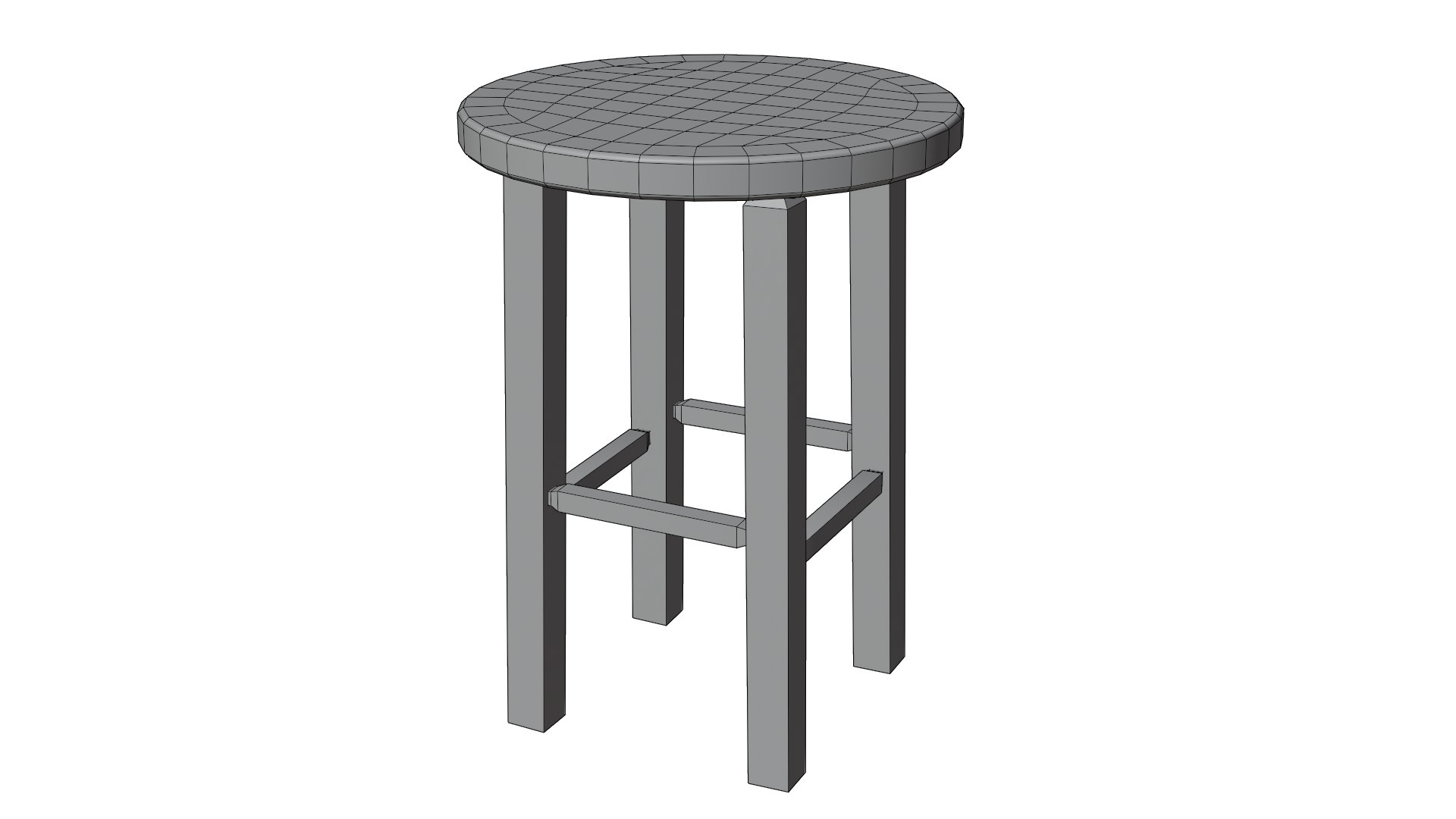 Game Ready Square Stool 3D Model - TurboSquid 1988685