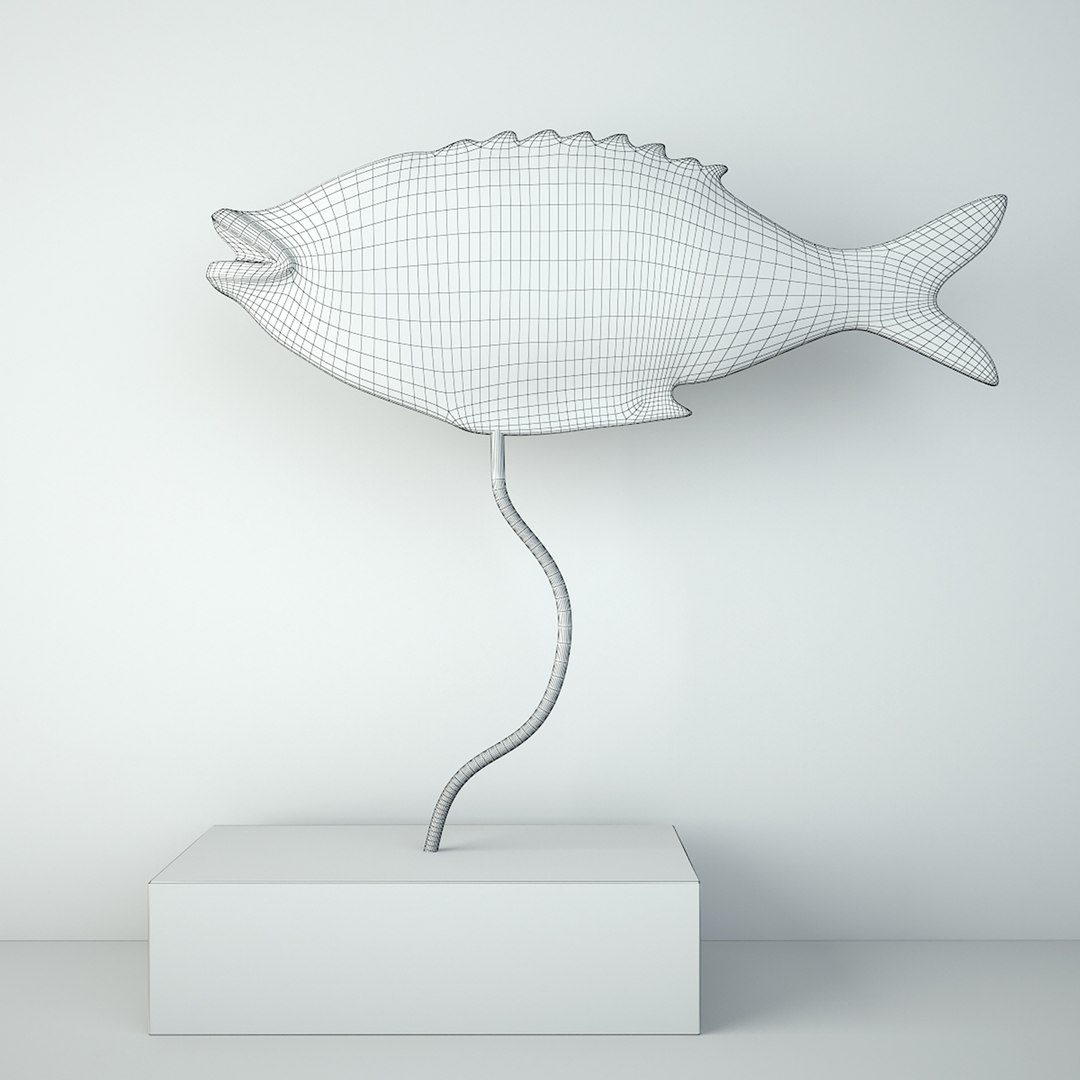 3D Carved Teak Fish with Base - TurboSquid 2129725