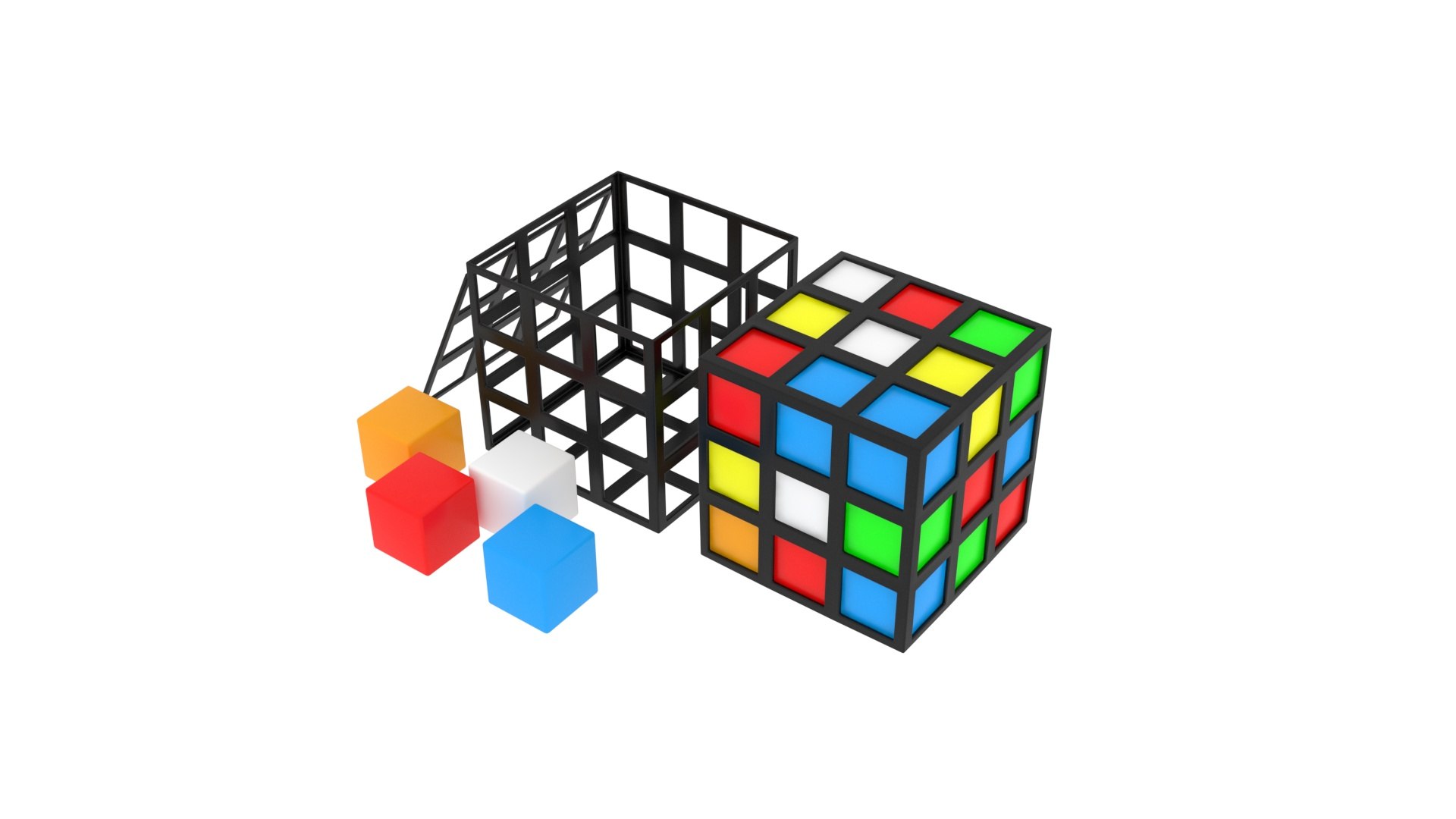 3D Cage Rubiks Cube Model - TurboSquid 1825680