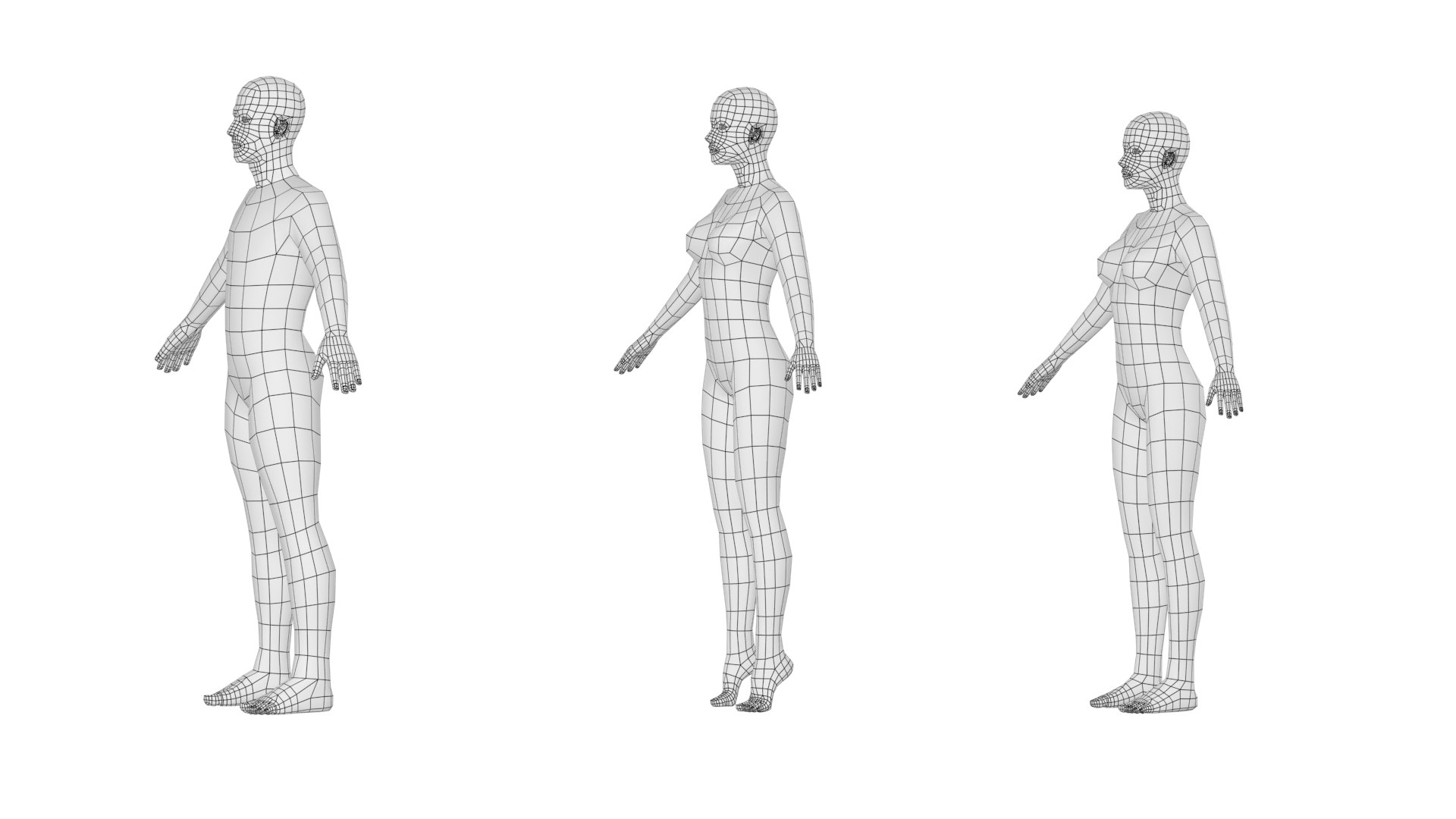 3D Natural Male And Female In A-Pose Base Mesh Model - TurboSquid 2194004