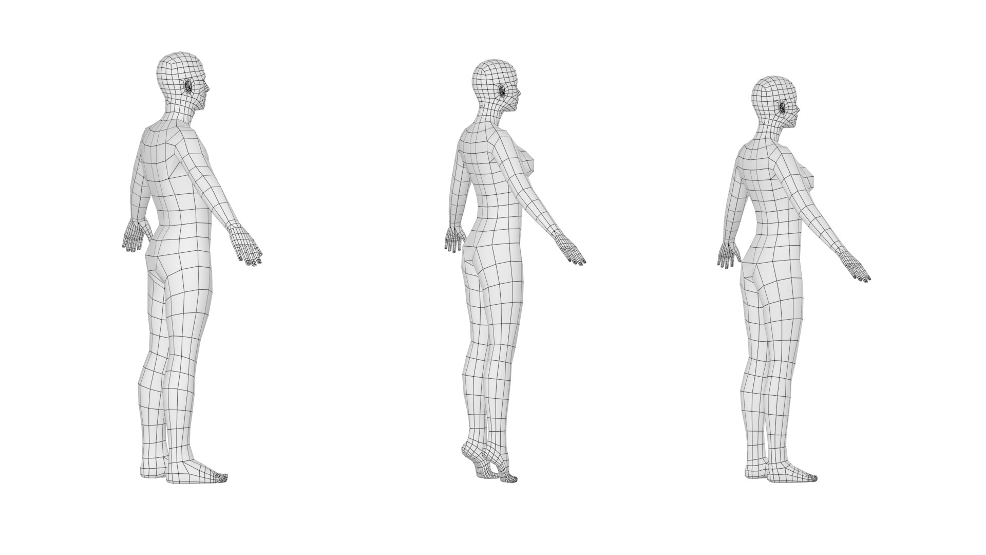 3D Natural Male And Female In A-Pose Base Mesh Model - TurboSquid 2194004