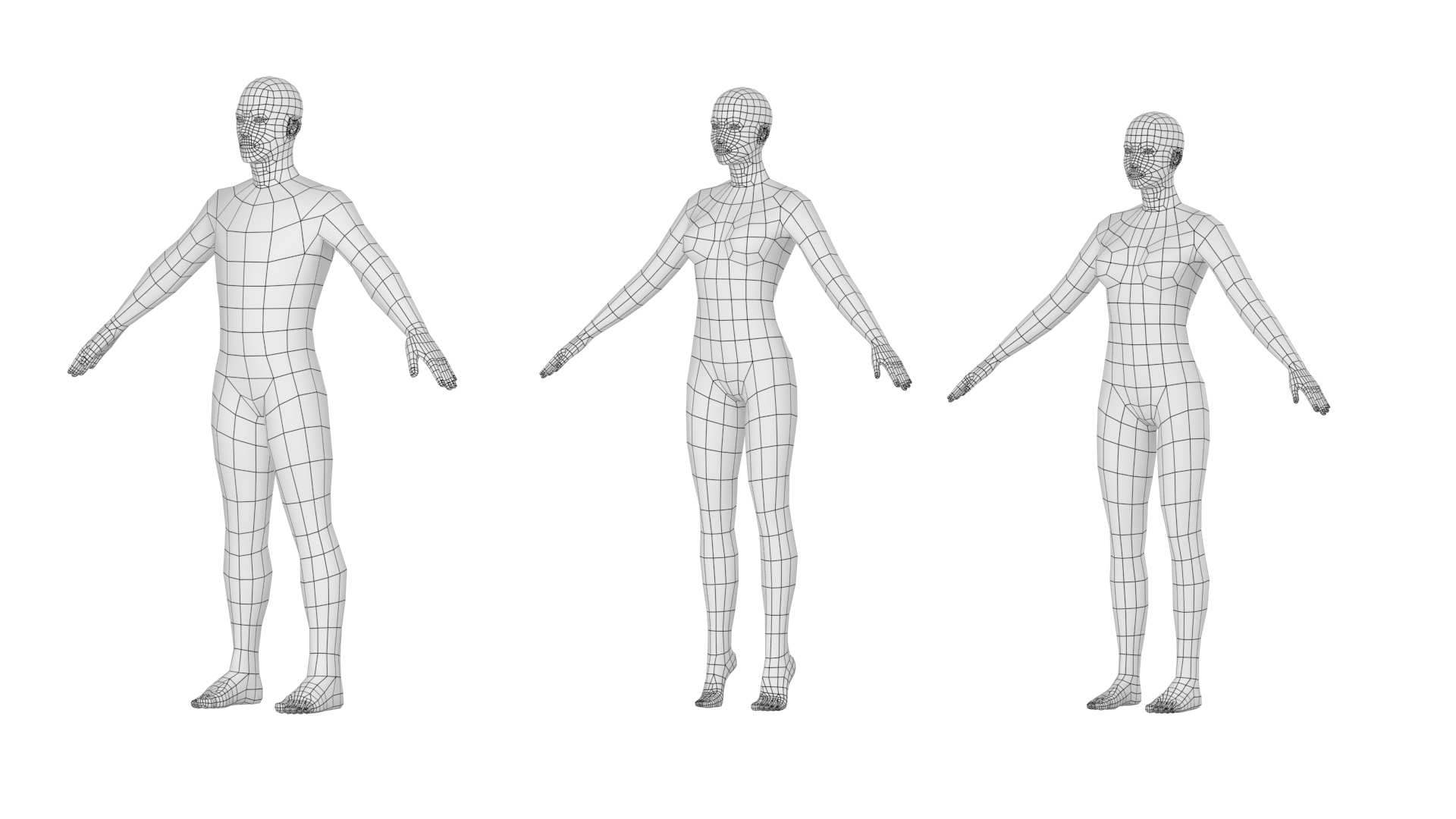 3D Natural Male And Female In A-Pose Base Mesh Model - TurboSquid 2194004