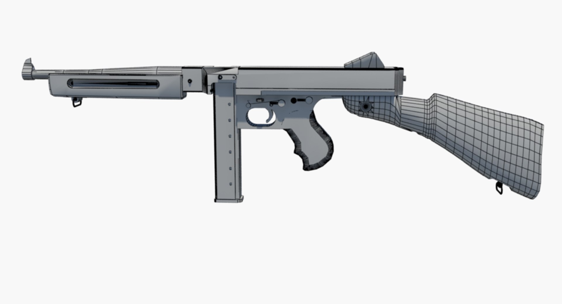 Gun Tommy 1941 3D Model - TurboSquid 1286569