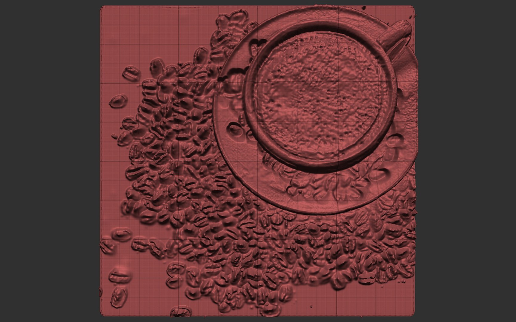 Coffee Beans Relief 3D model - TurboSquid 1807421