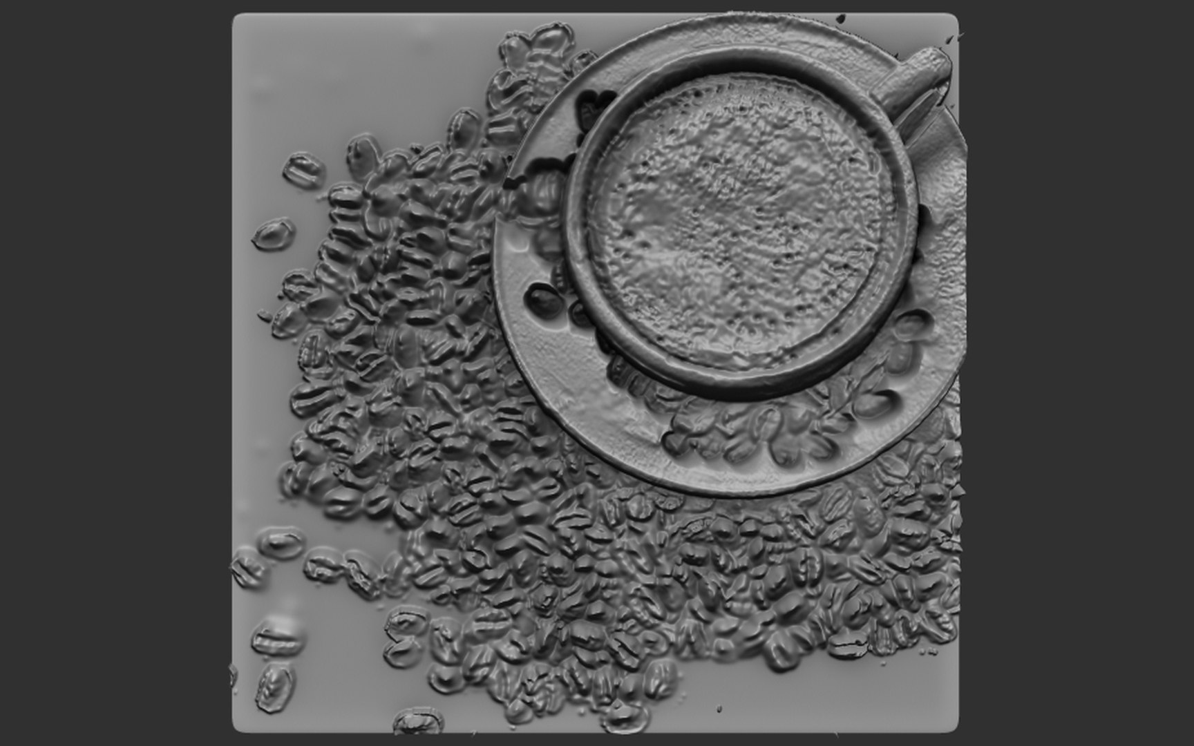 Coffee Beans Relief 3D model - TurboSquid 1807421