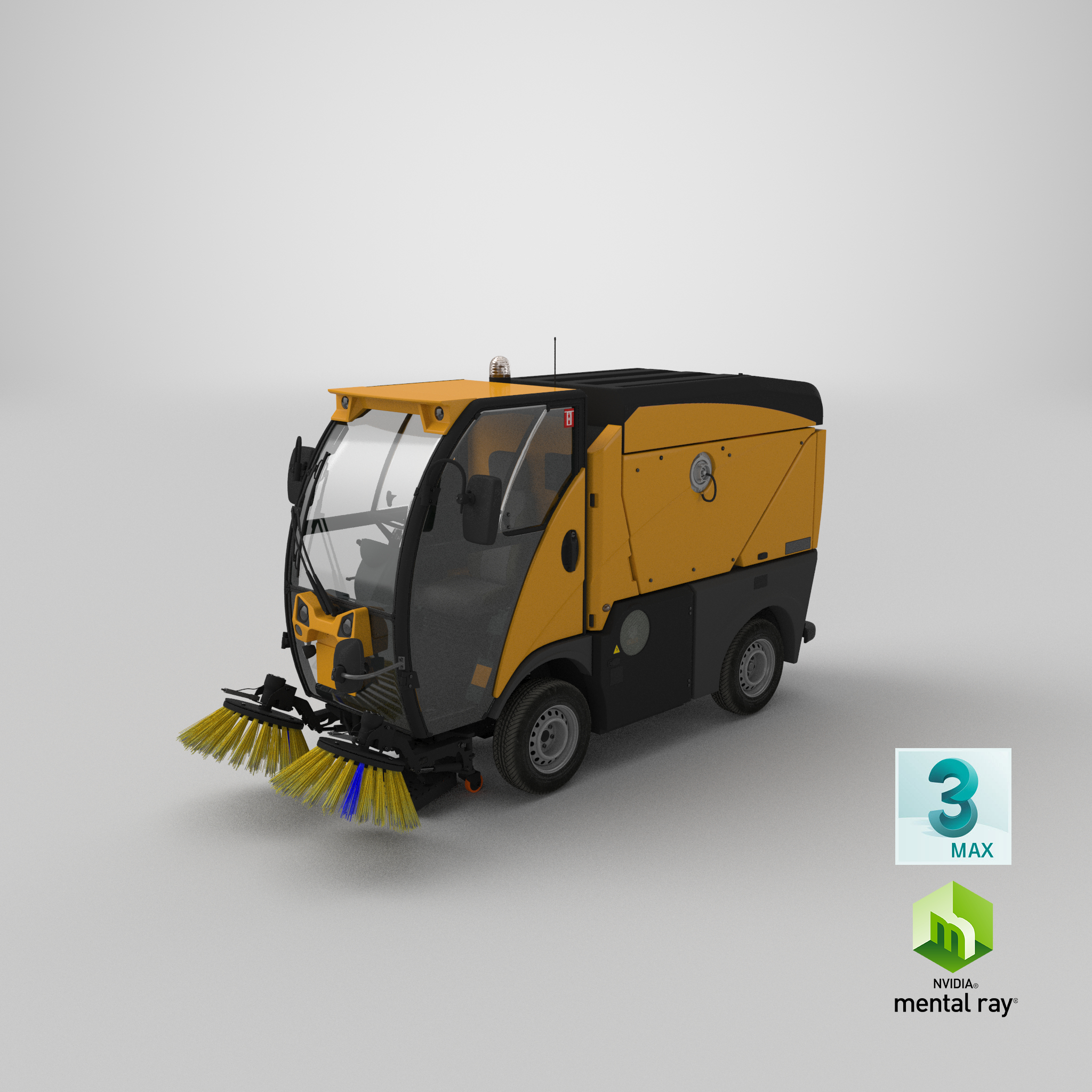 Compact road sweeper 3D model - TurboSquid 1565287
