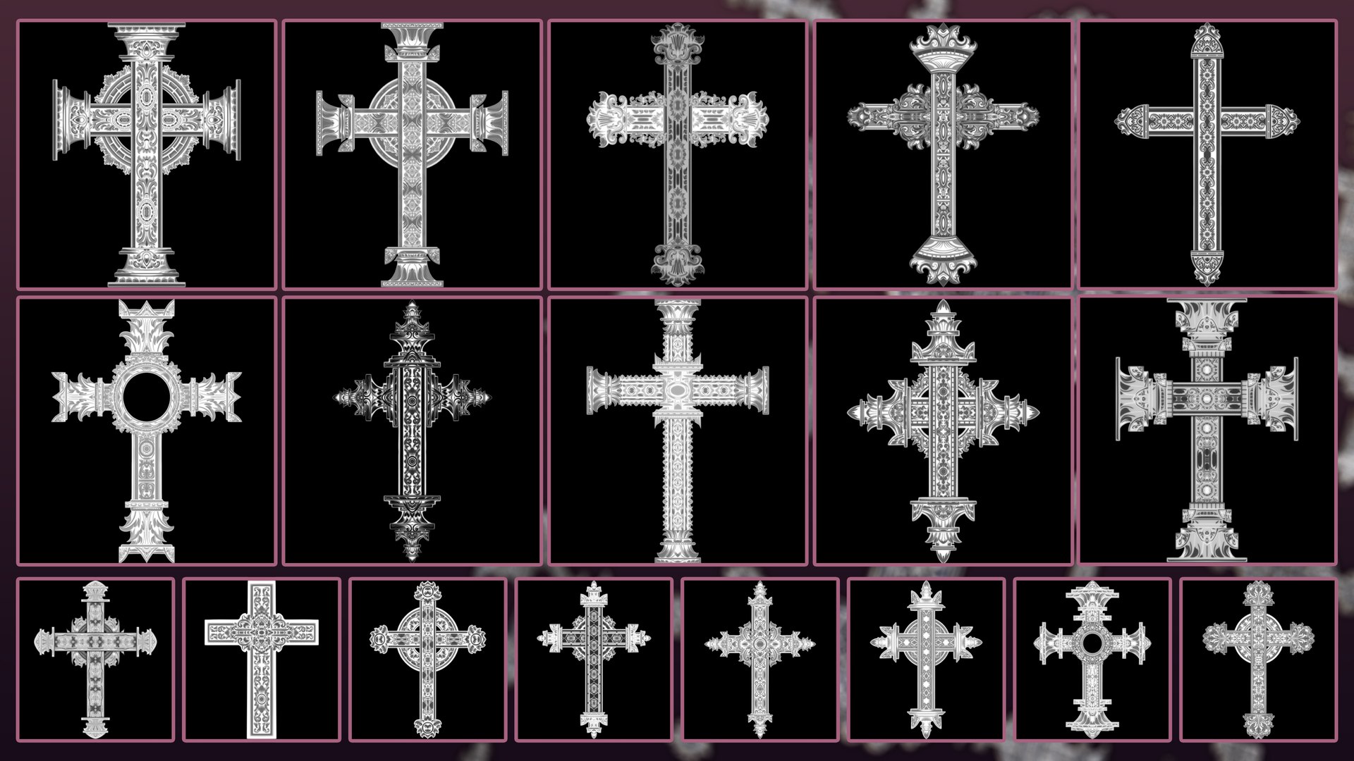 20 Christian Cross 3D Model Alpha Brush V2 3D Model - TurboSquid 2240966