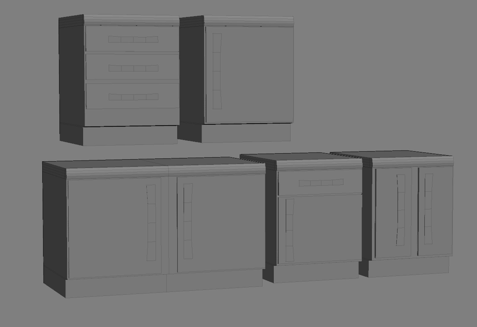 Free Obj Model Kitchen Set