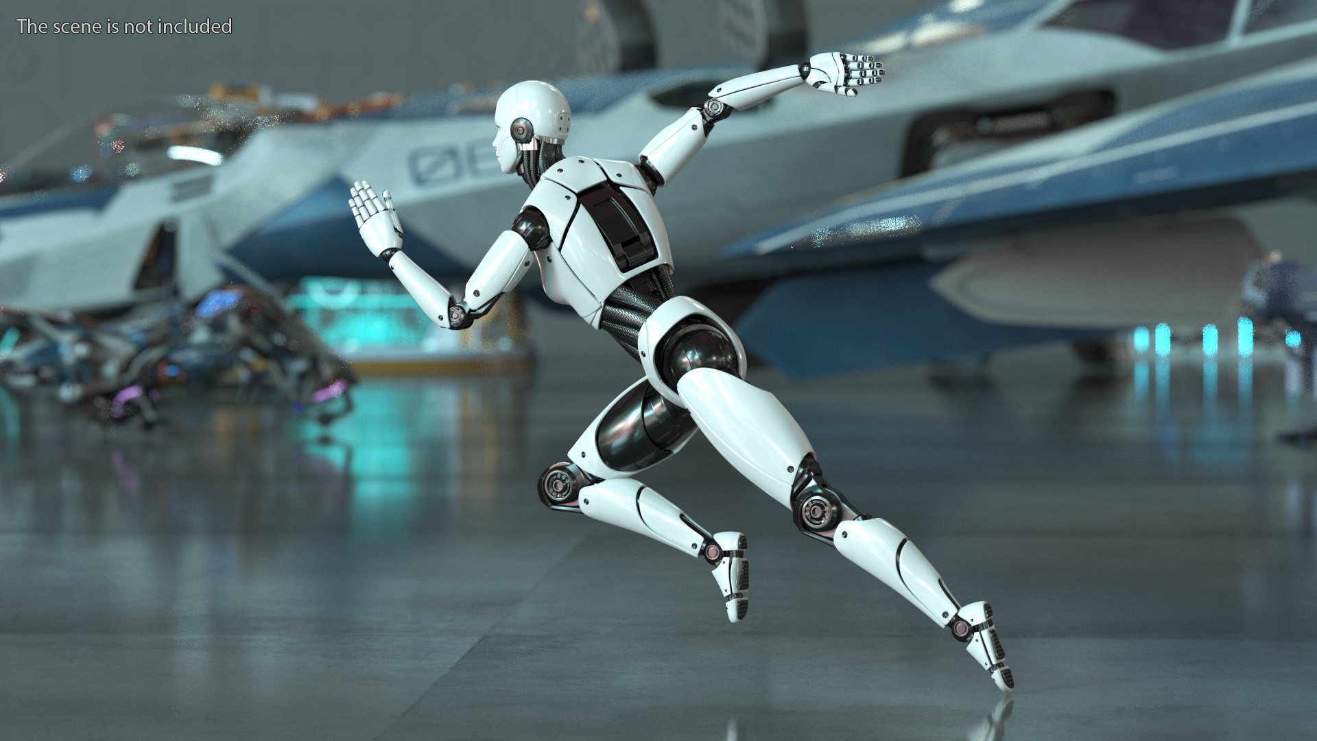 Female Cyborg Run Pose Model - TurboSquid 2098261