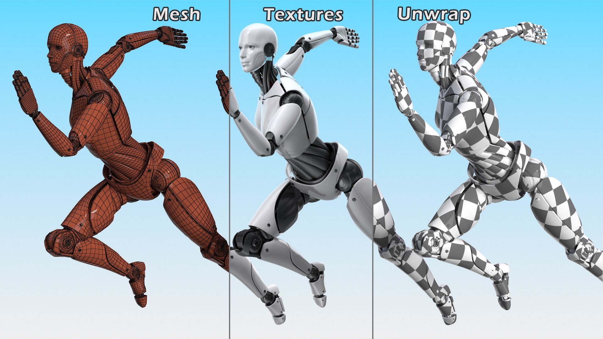 Female Cyborg Run Pose model - TurboSquid 2098261