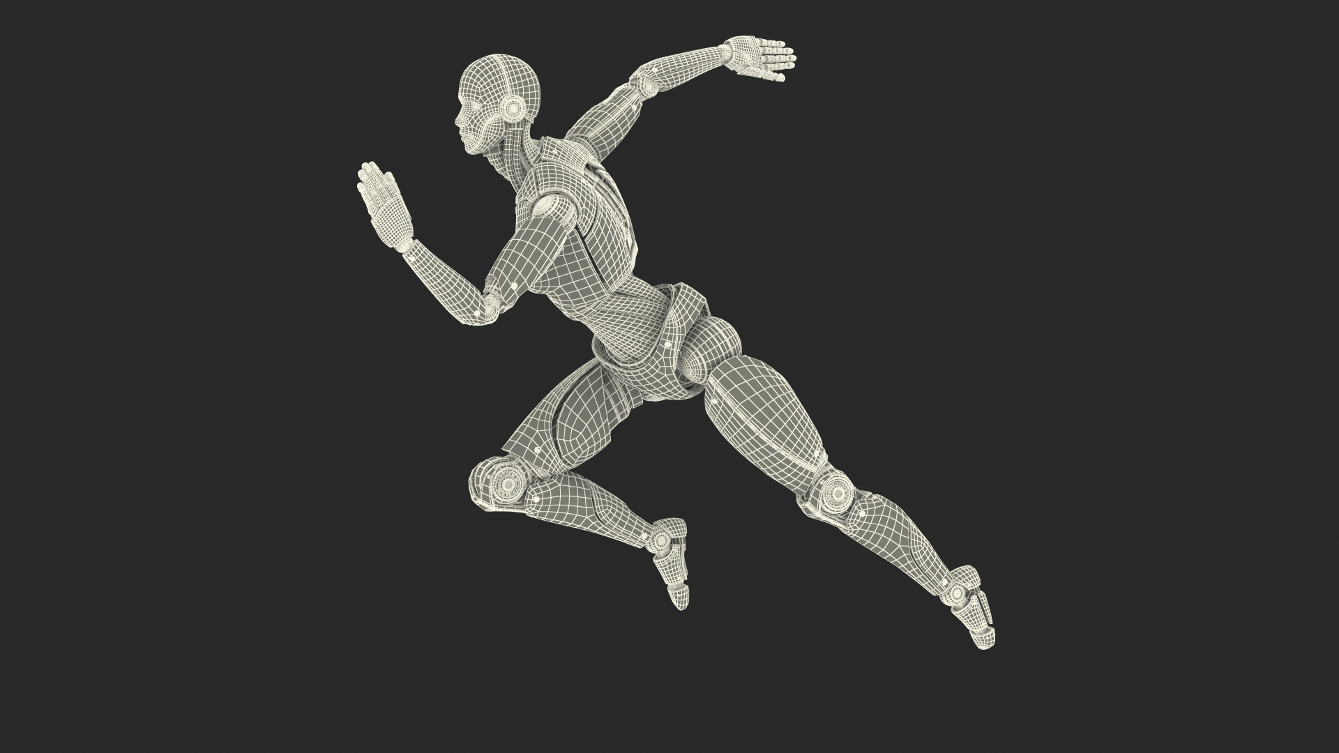 Female Cyborg Run Pose Model - TurboSquid 2098261