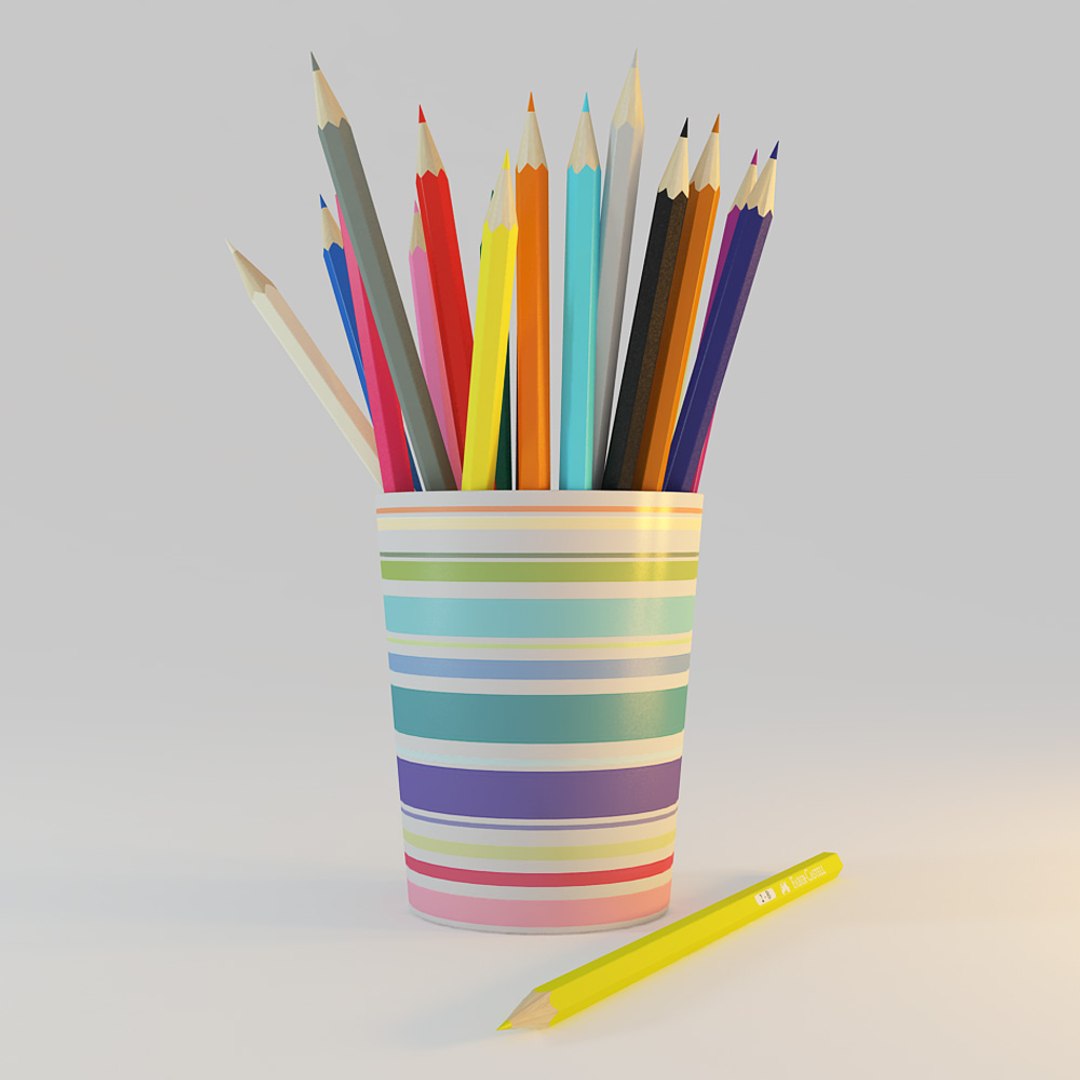 Pencils Colored 3d Max