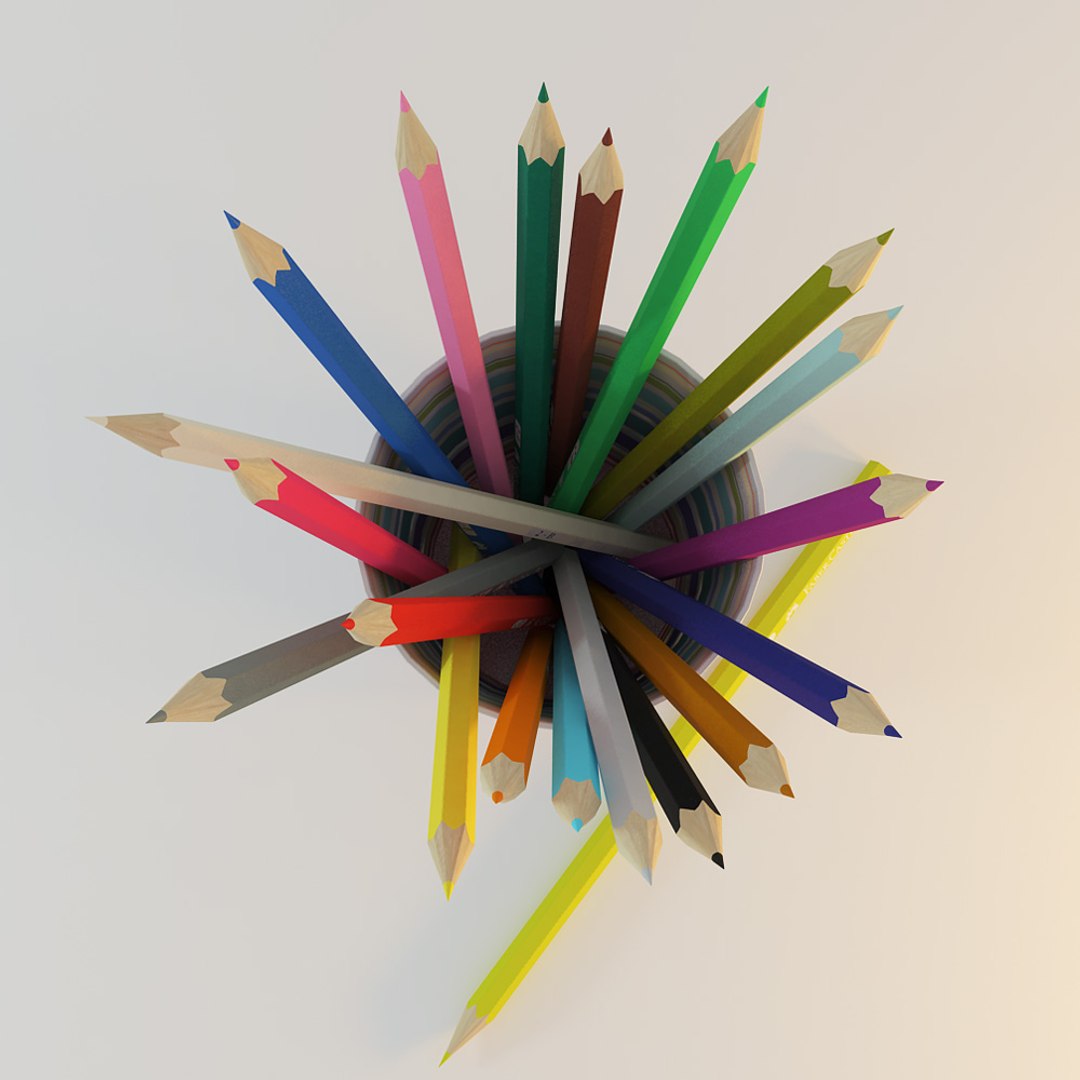 Pencils Colored 3d Max