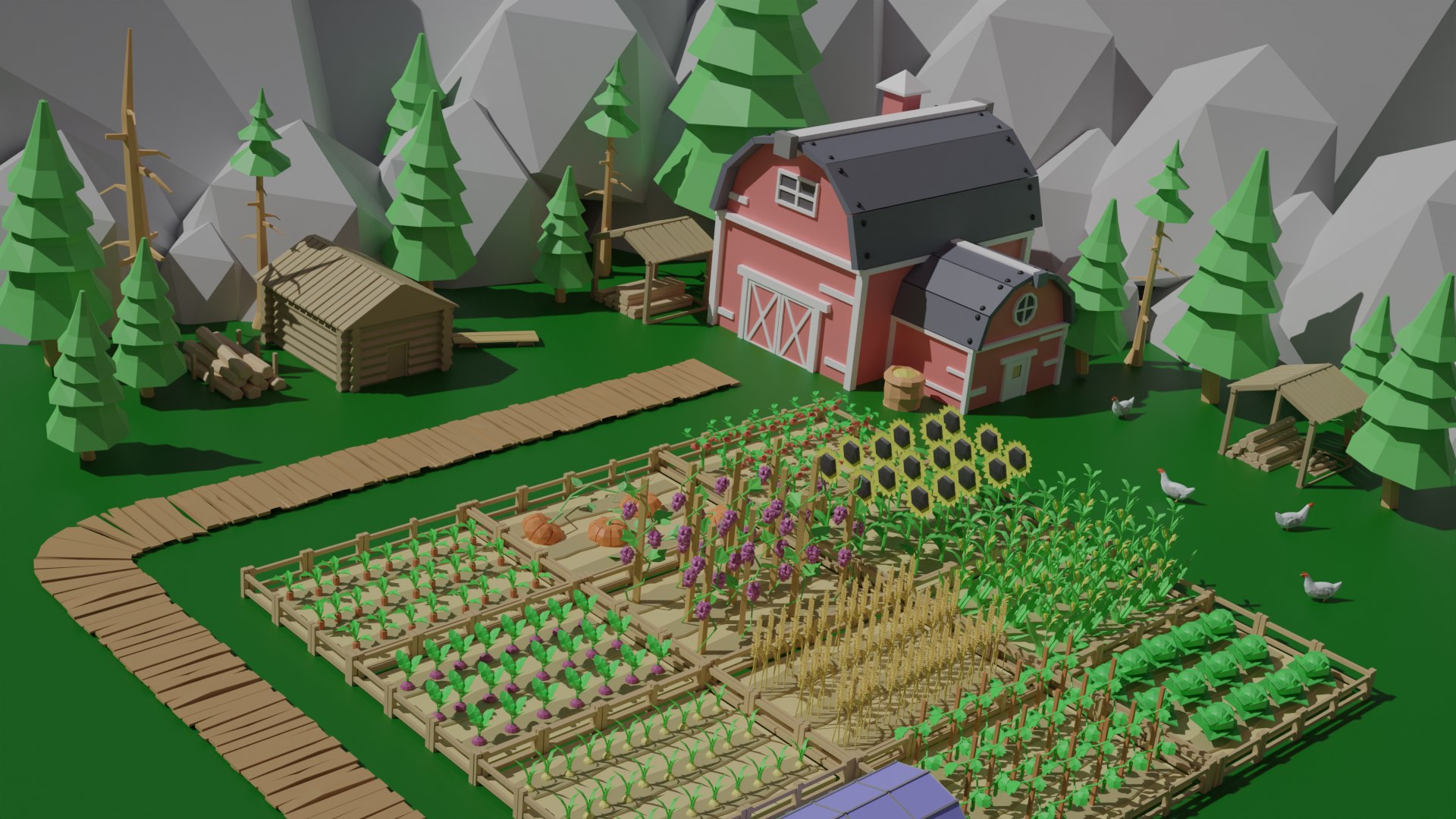 Pack Low Poly - Farm 3D Model - TurboSquid 2034145
