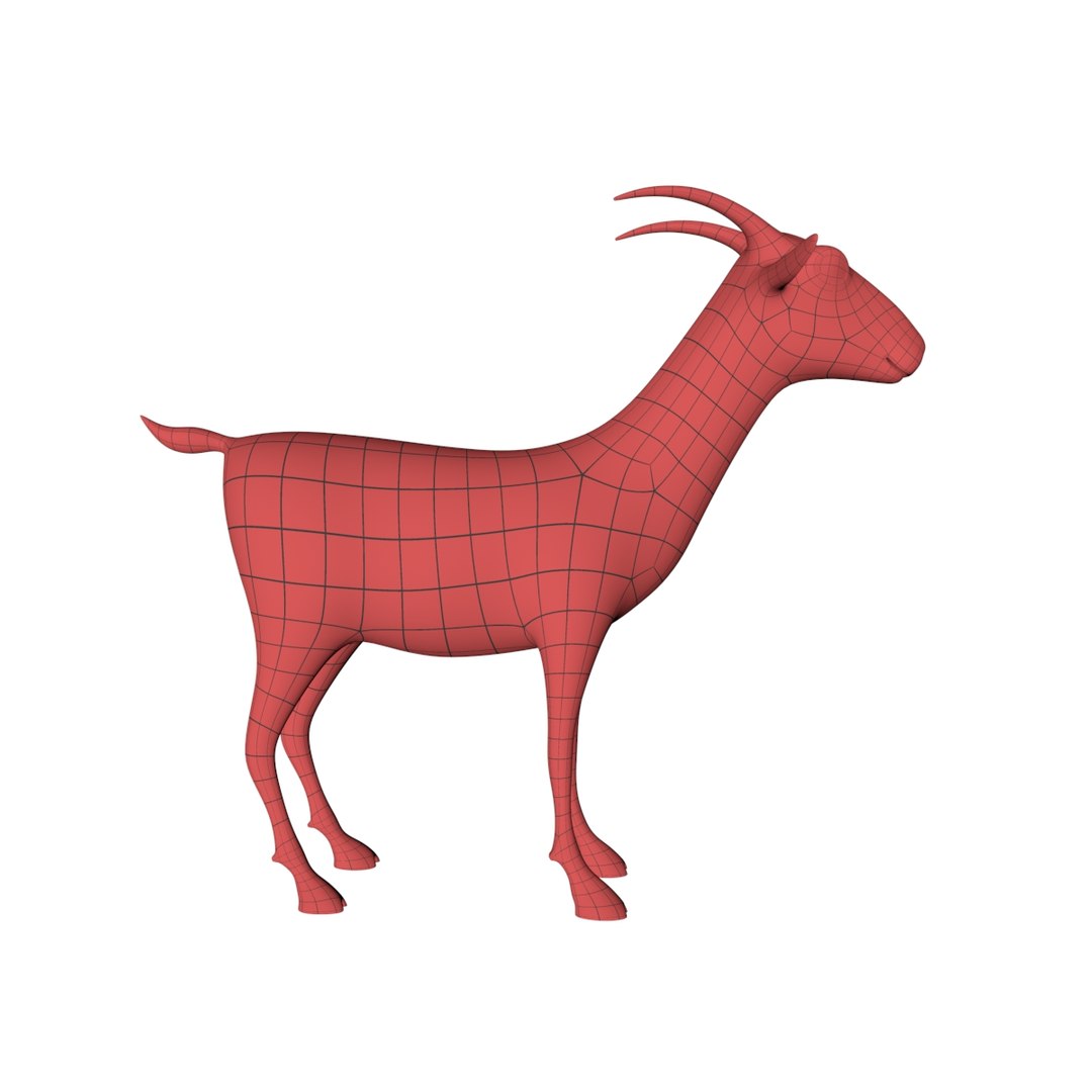 base mesh cartoon goat 3d model