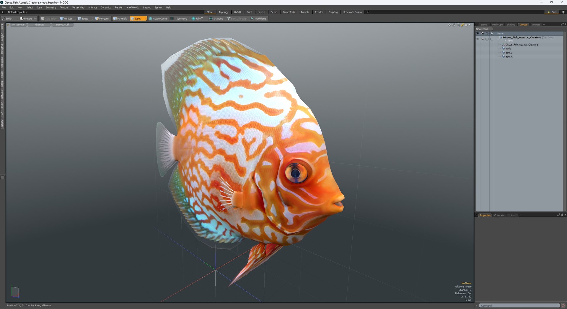 3D Discus Fish Aquatic Creature - TurboSquid 2323175