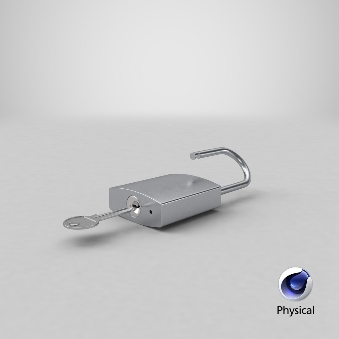 3D model Silver Padlock With Key - TurboSquid 1862842