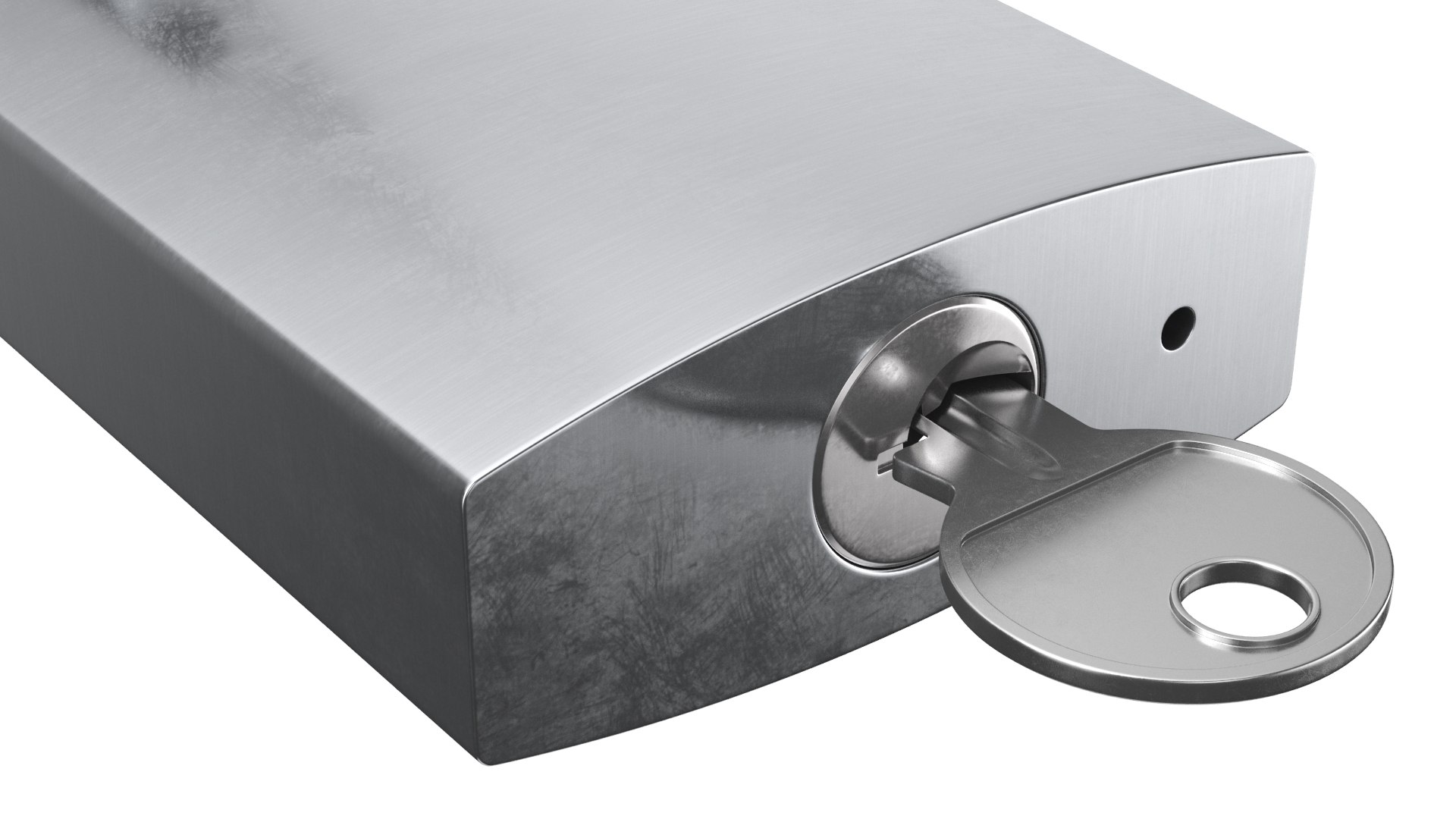 3D Model Silver Padlock With Key - TurboSquid 1862842