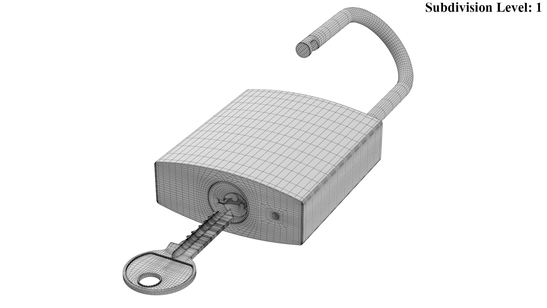 3D Model Silver Padlock With Key - TurboSquid 1862842