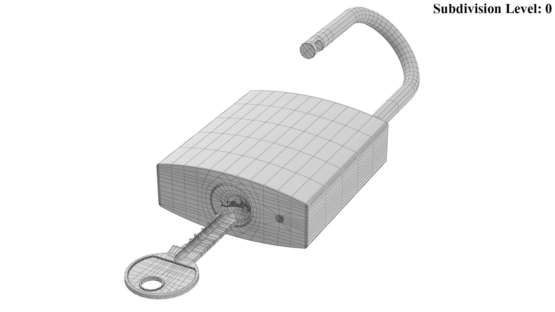 3D Model Silver Padlock With Key - TurboSquid 1862842