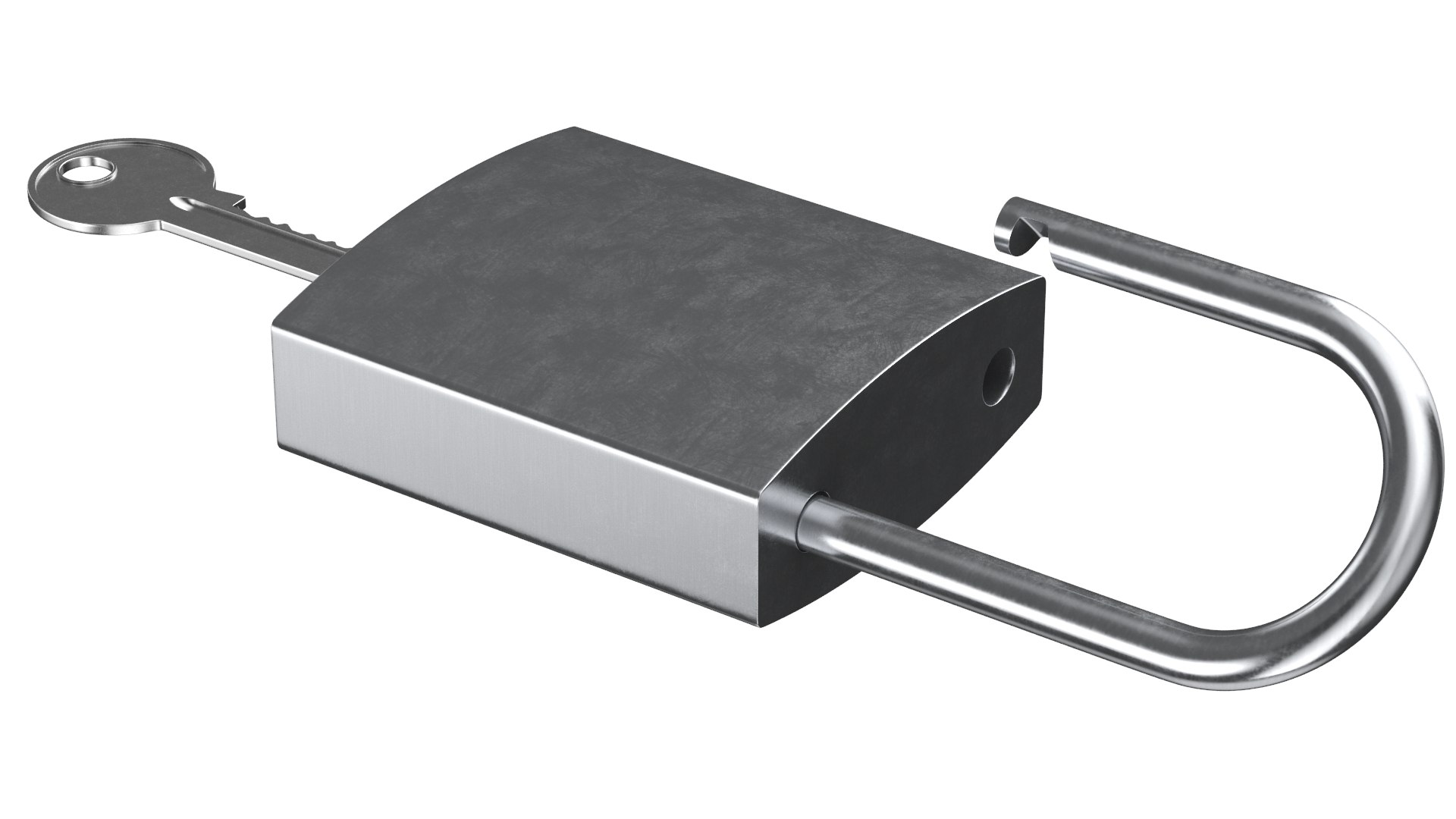 3D Model Silver Padlock With Key - TurboSquid 1862842