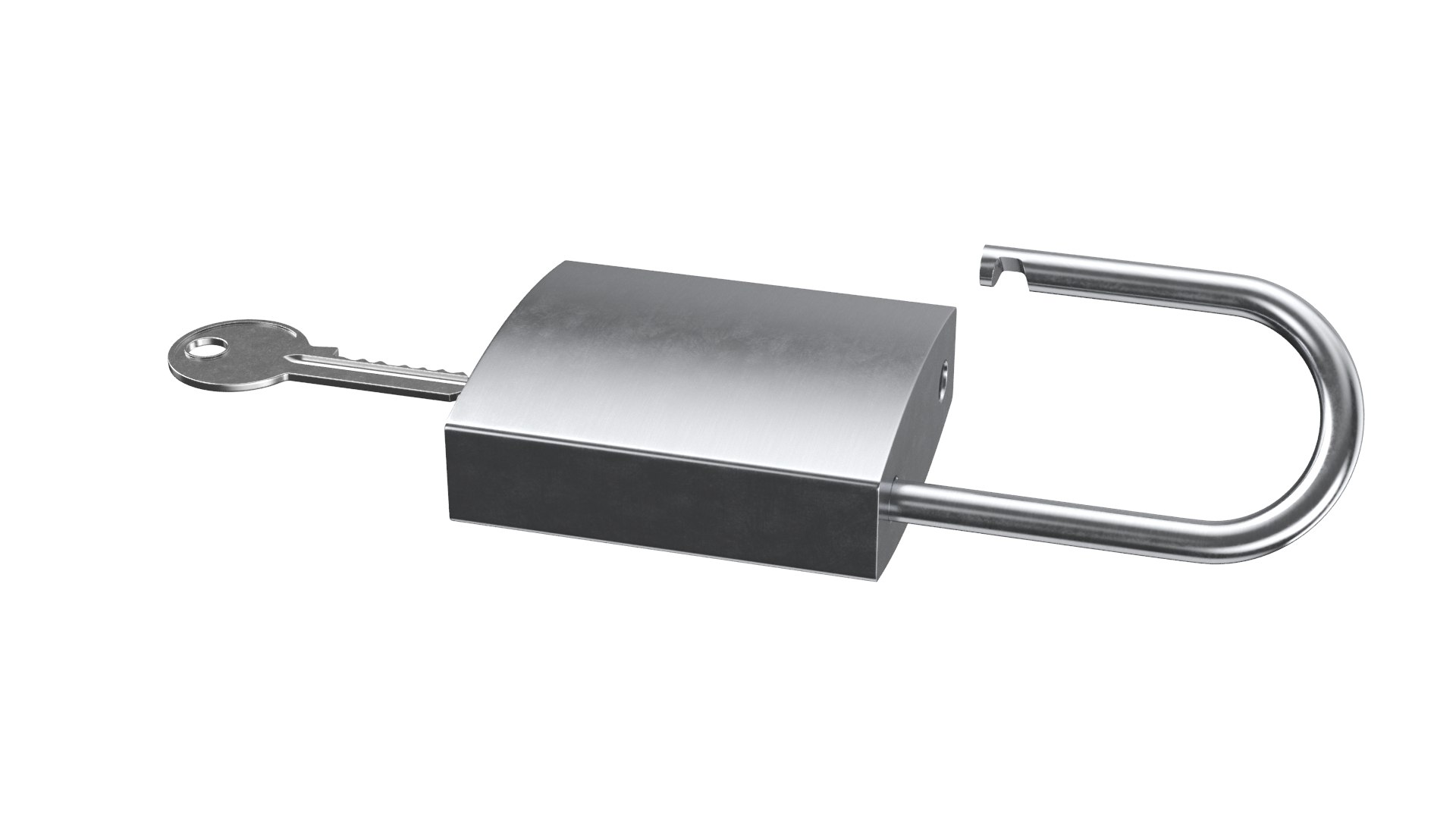 3D Model Silver Padlock With Key - TurboSquid 1862842