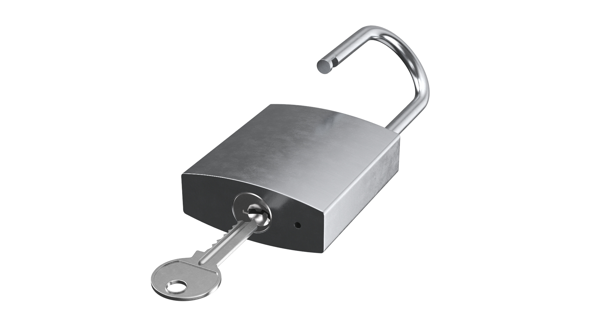 3D Model Silver Padlock With Key - TurboSquid 1862842