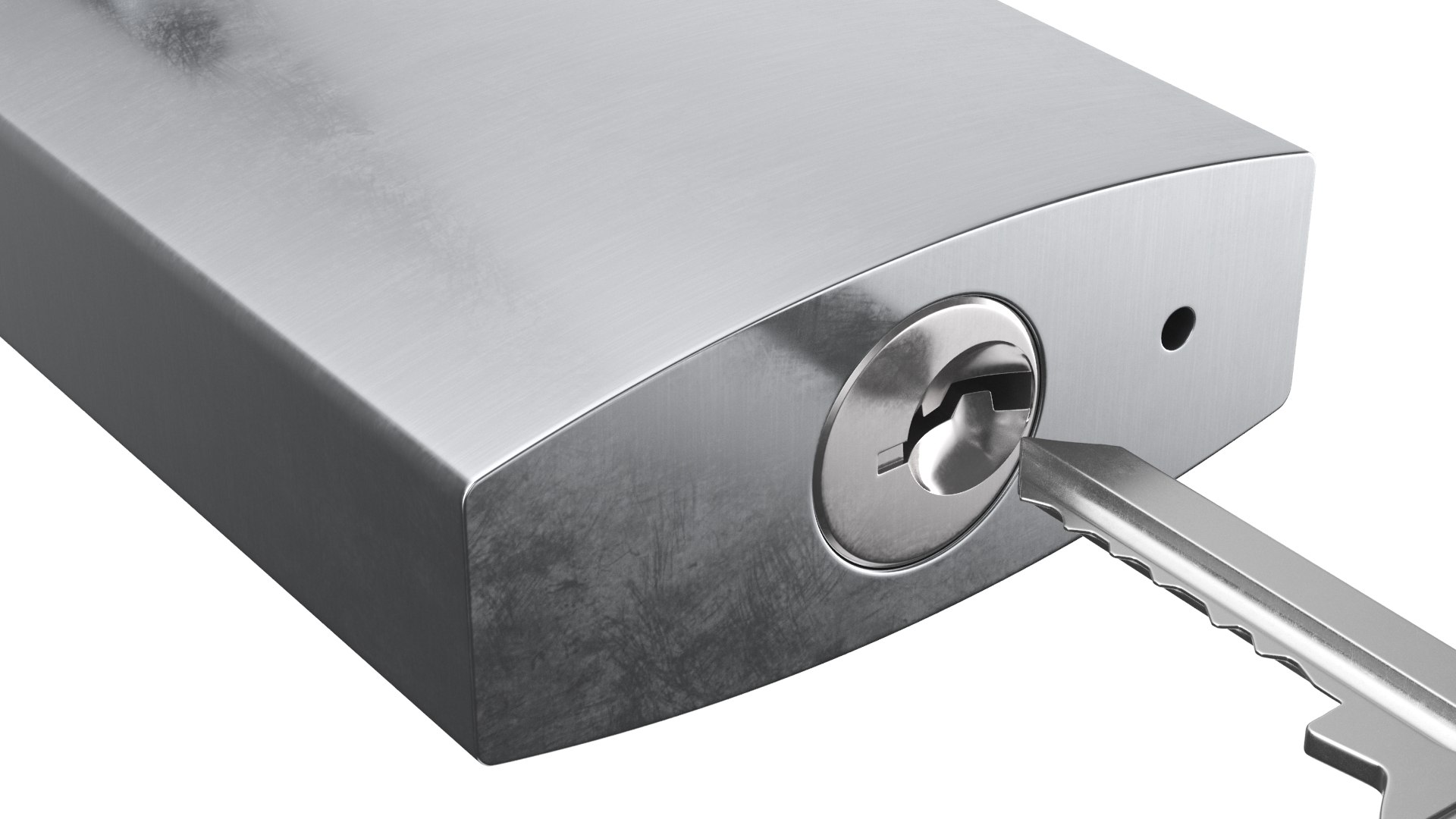 3D Model Silver Padlock With Key - TurboSquid 1862842