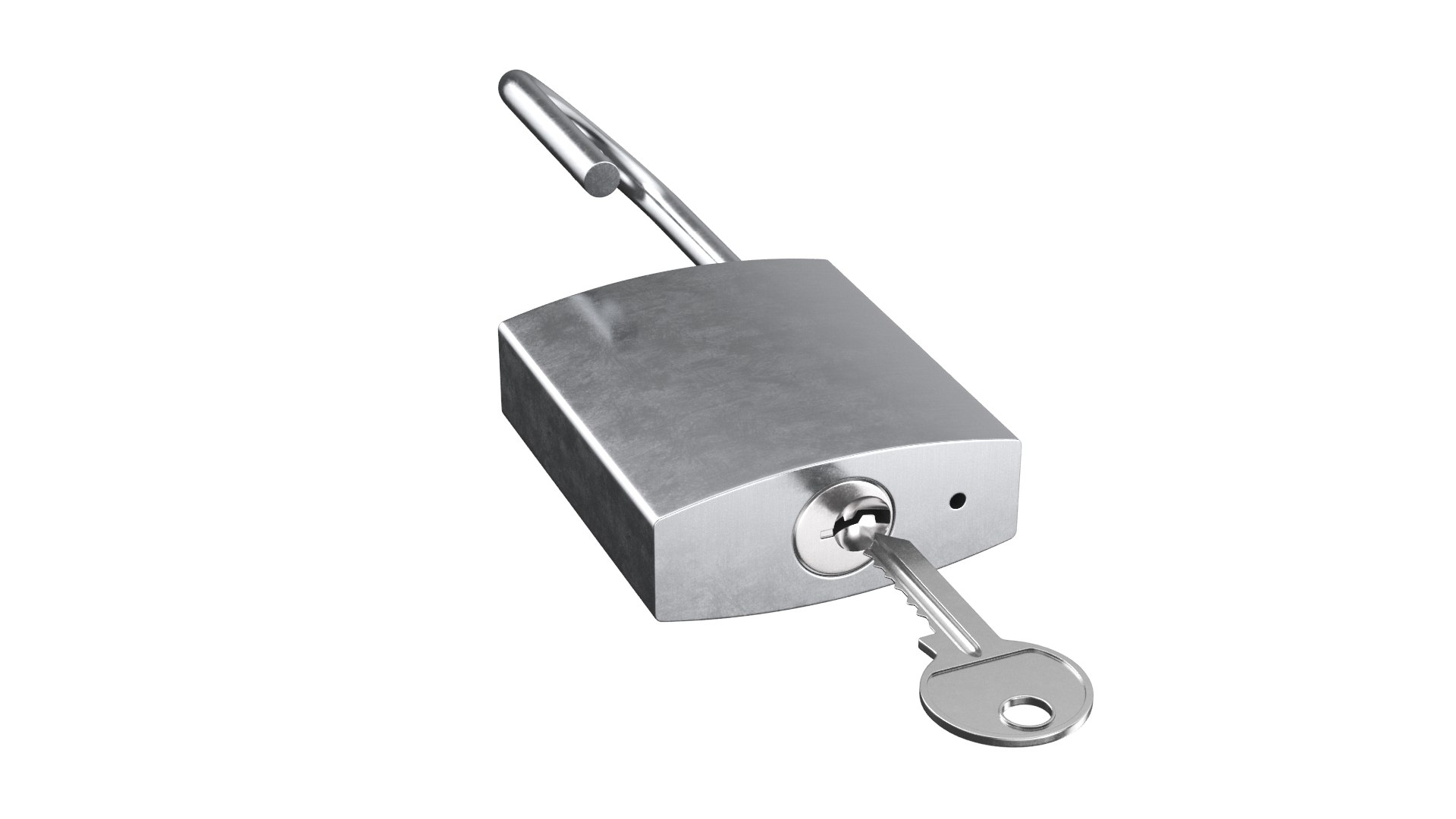 3D Model Silver Padlock With Key - TurboSquid 1862842