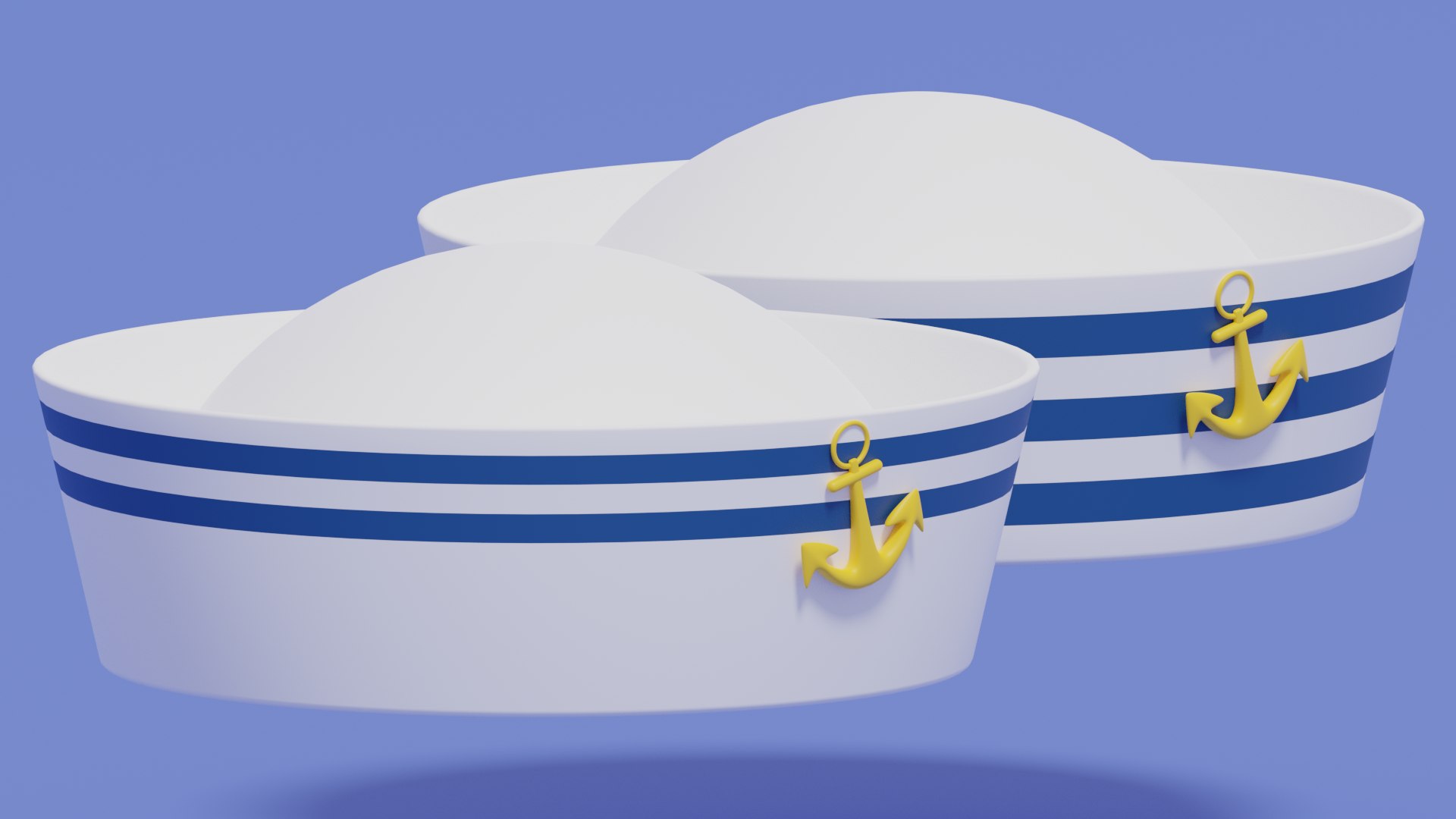3D Navy Sailor Hat - TurboSquid 2392781