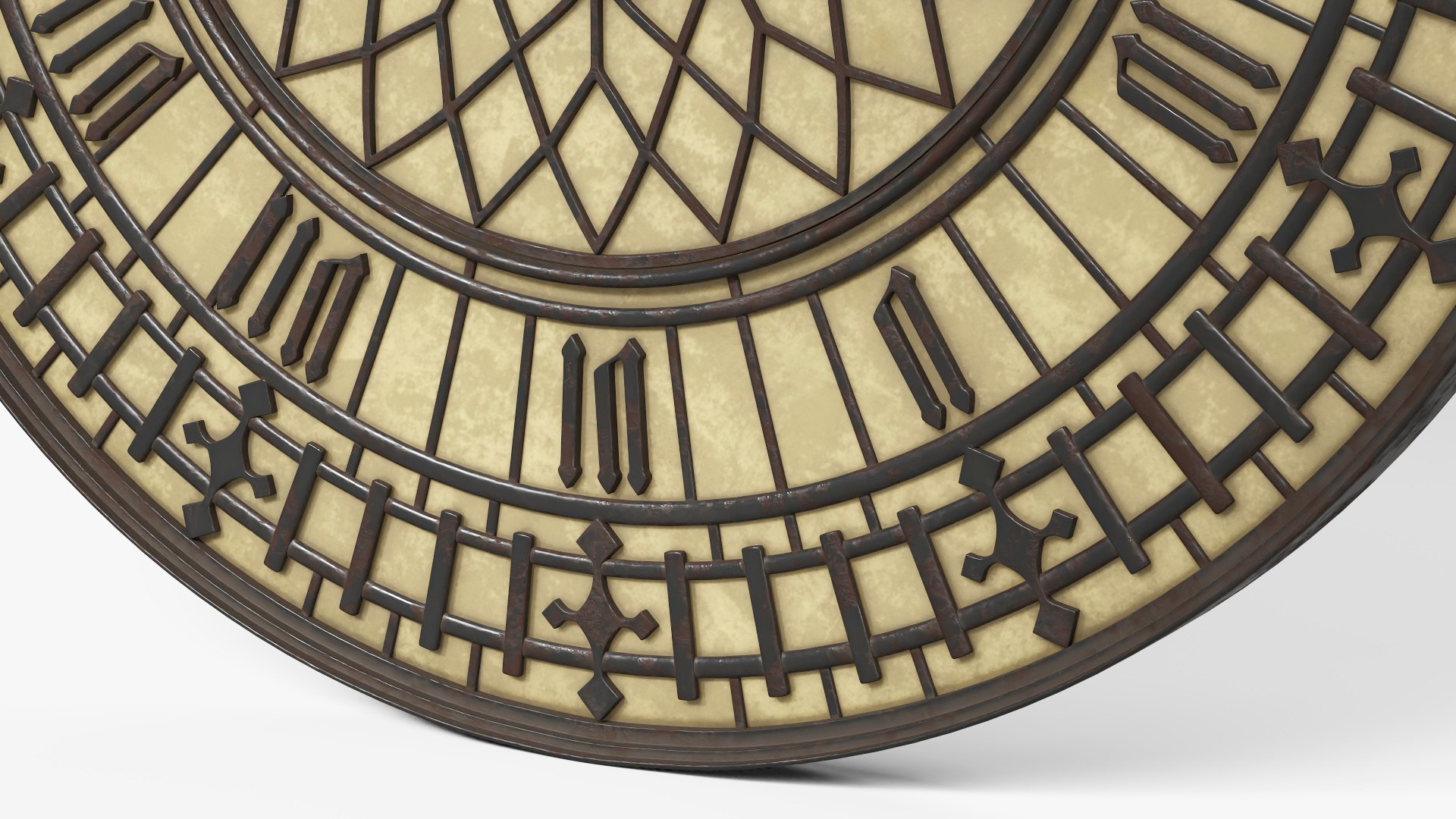 3D Aged Tower Clock Dial Worn - TurboSquid 2397173