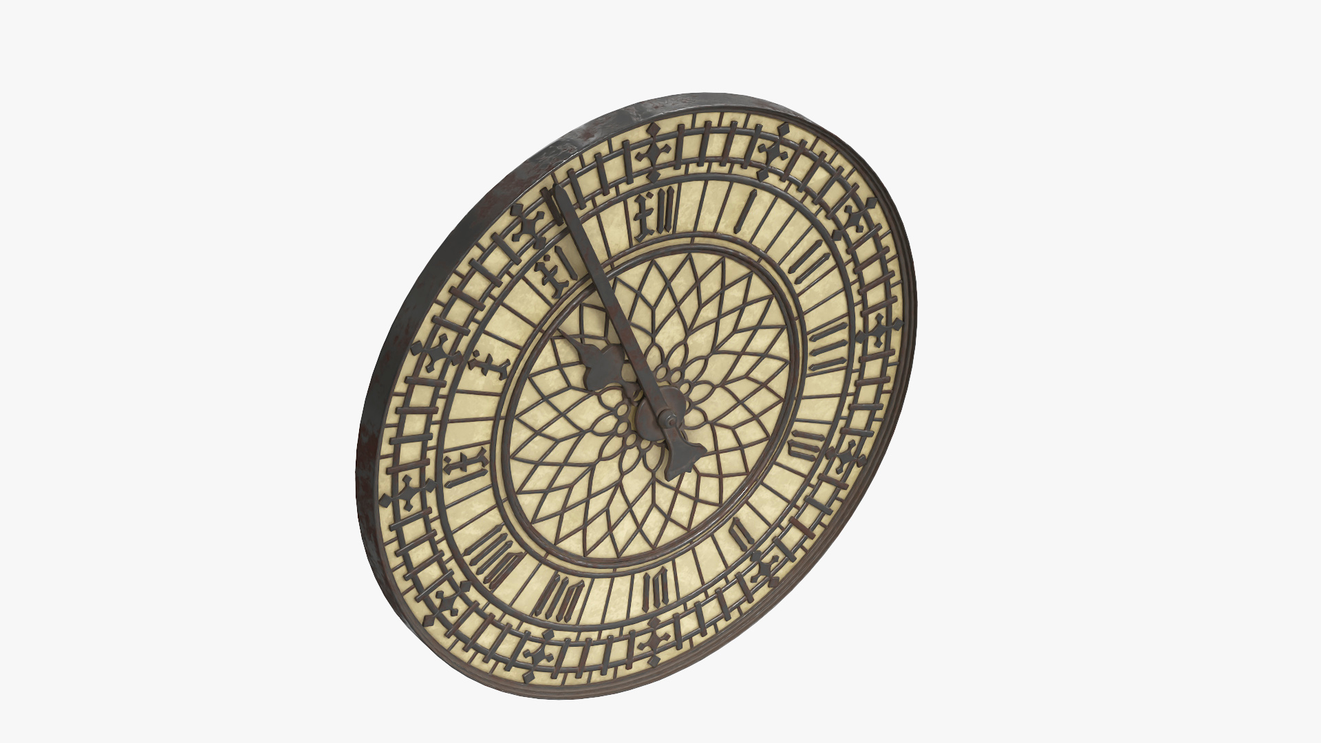 3D Aged Tower Clock Dial Worn - TurboSquid 2397173