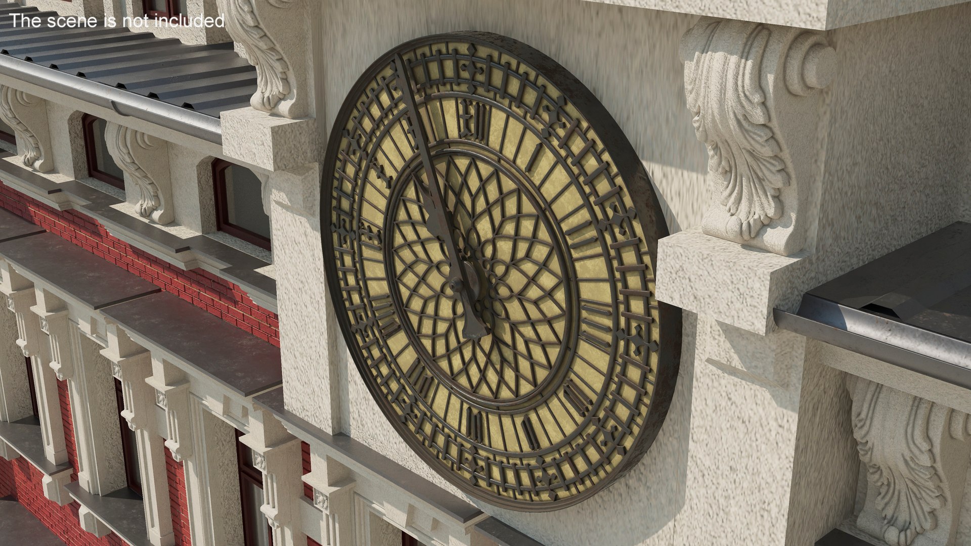 3D Aged Tower Clock Dial Worn - TurboSquid 2397173