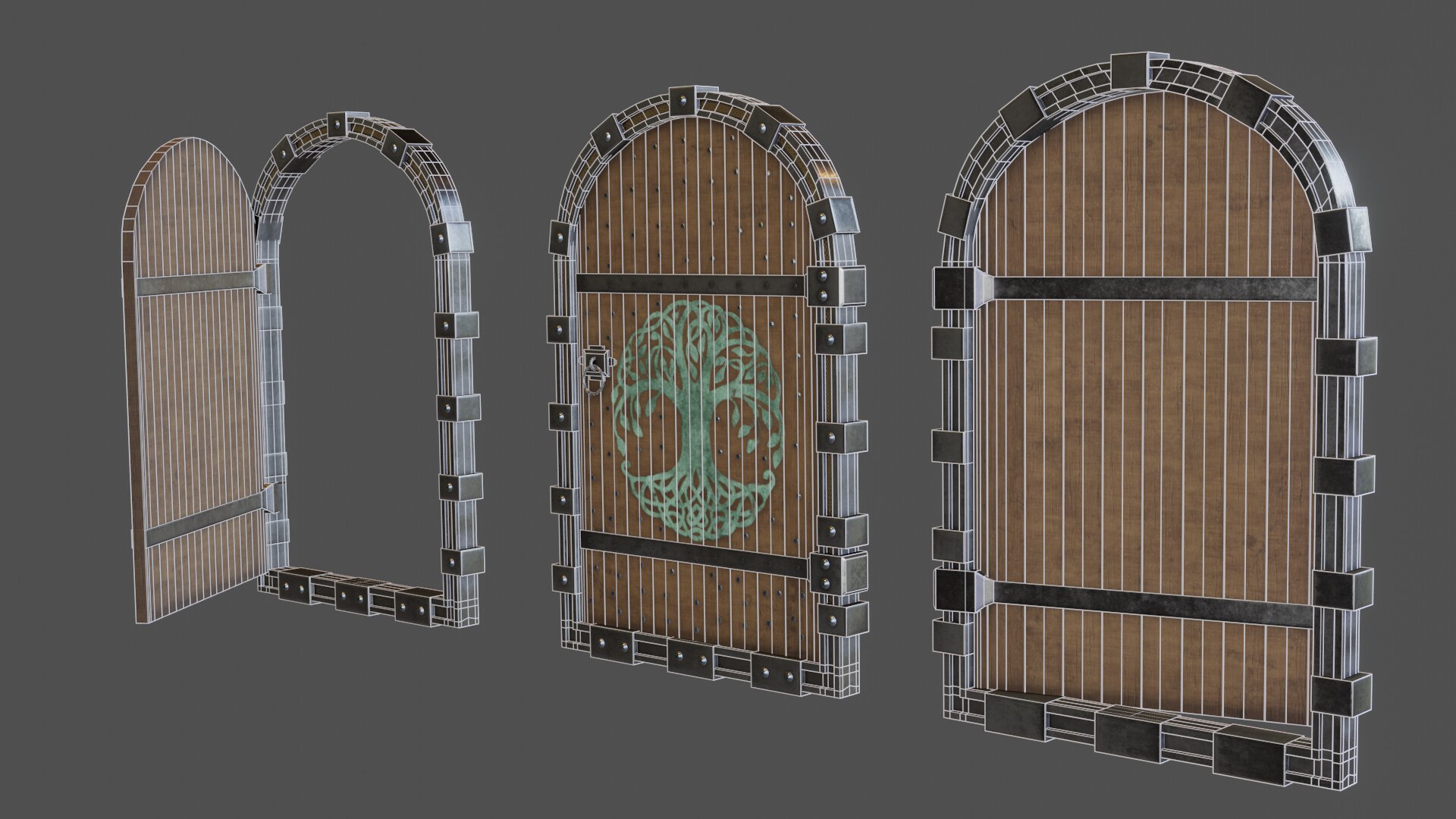 Fantasy Viking Door Game Ready Model PBR Textures 4K 3D Model ...