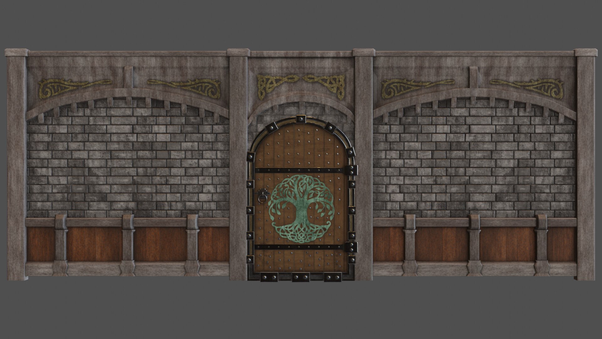 Fantasy Viking Door Game Ready Model PBR Textures 4K 3D Model ...