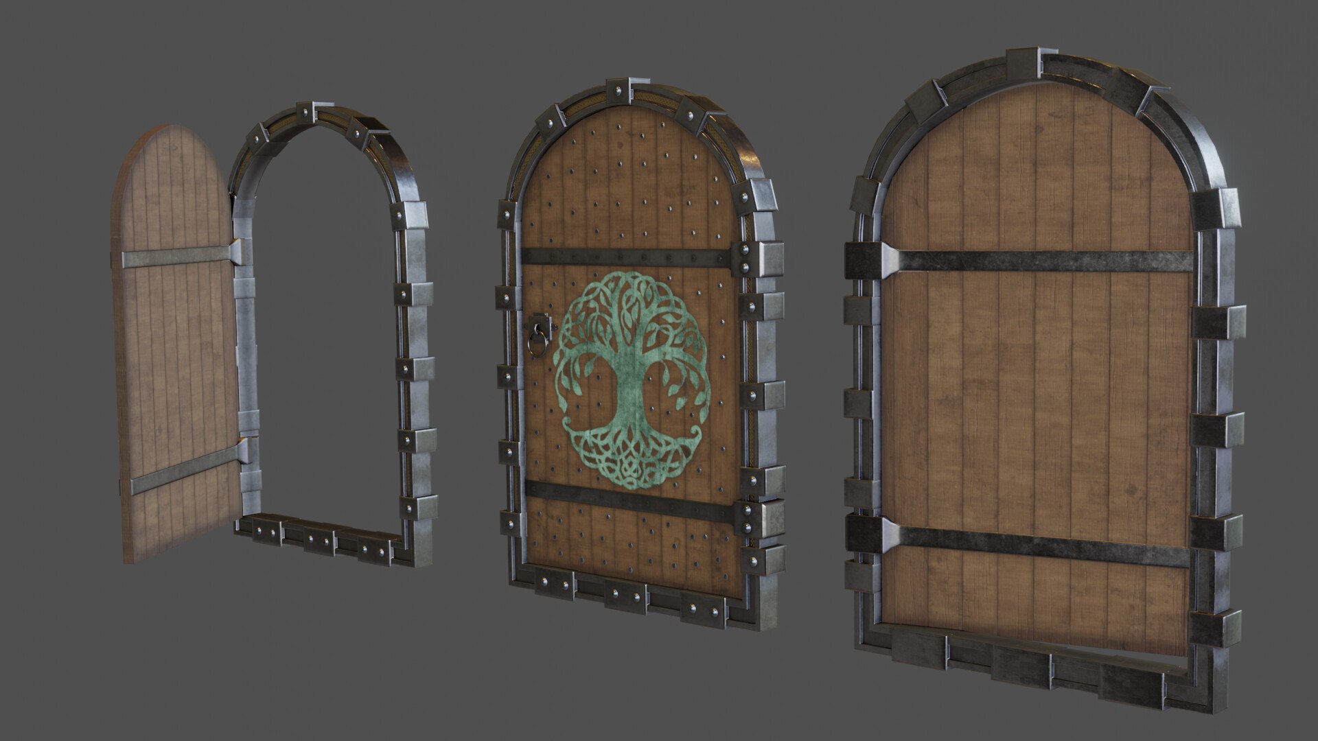 Fantasy Viking Door Game Ready Model PBR Textures 4K 3D Model ...