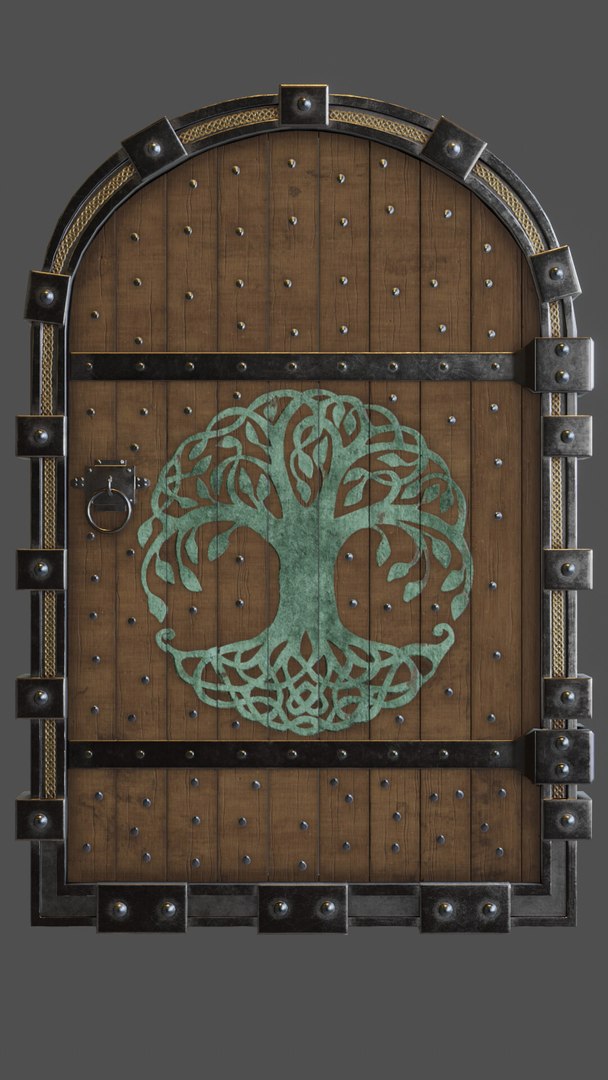 Fantasy Viking Door Game Ready Model PBR Textures 4K 3D Model ...