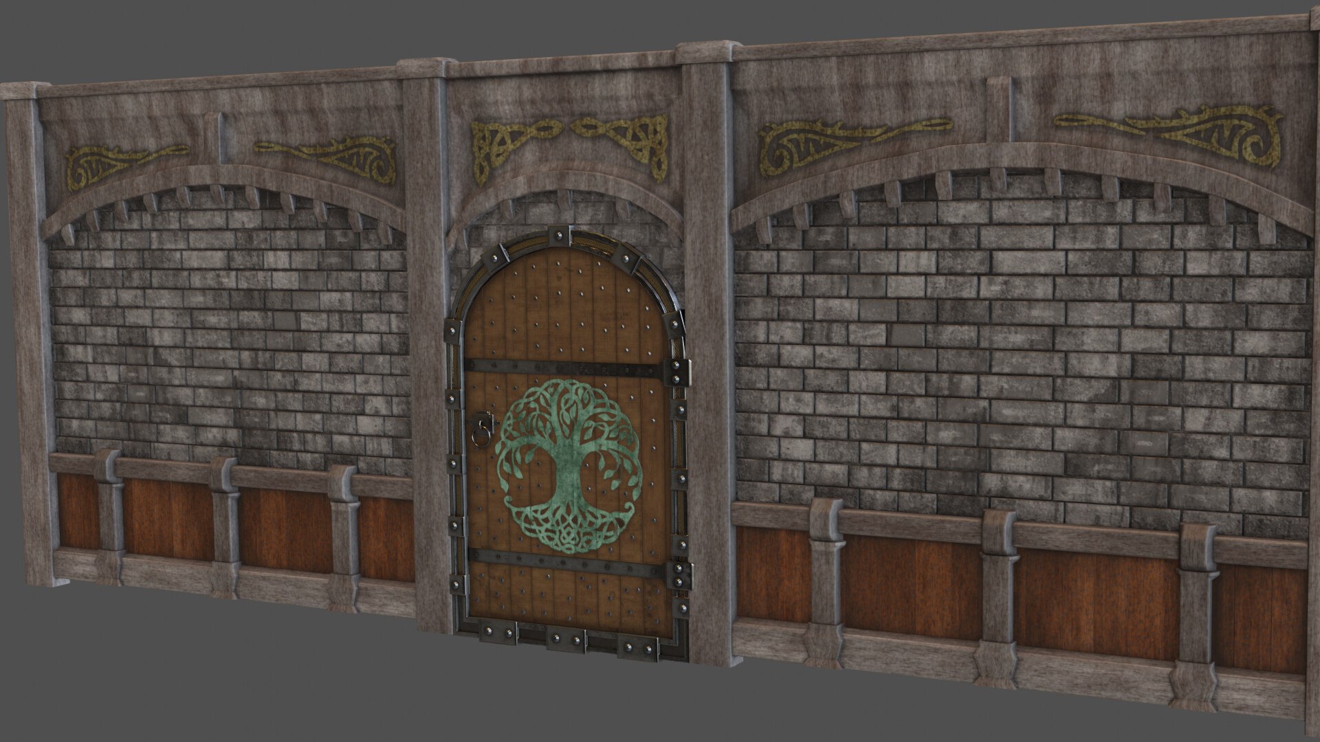 Fantasy Viking Door Game Ready Model PBR Textures 4K 3D Model ...