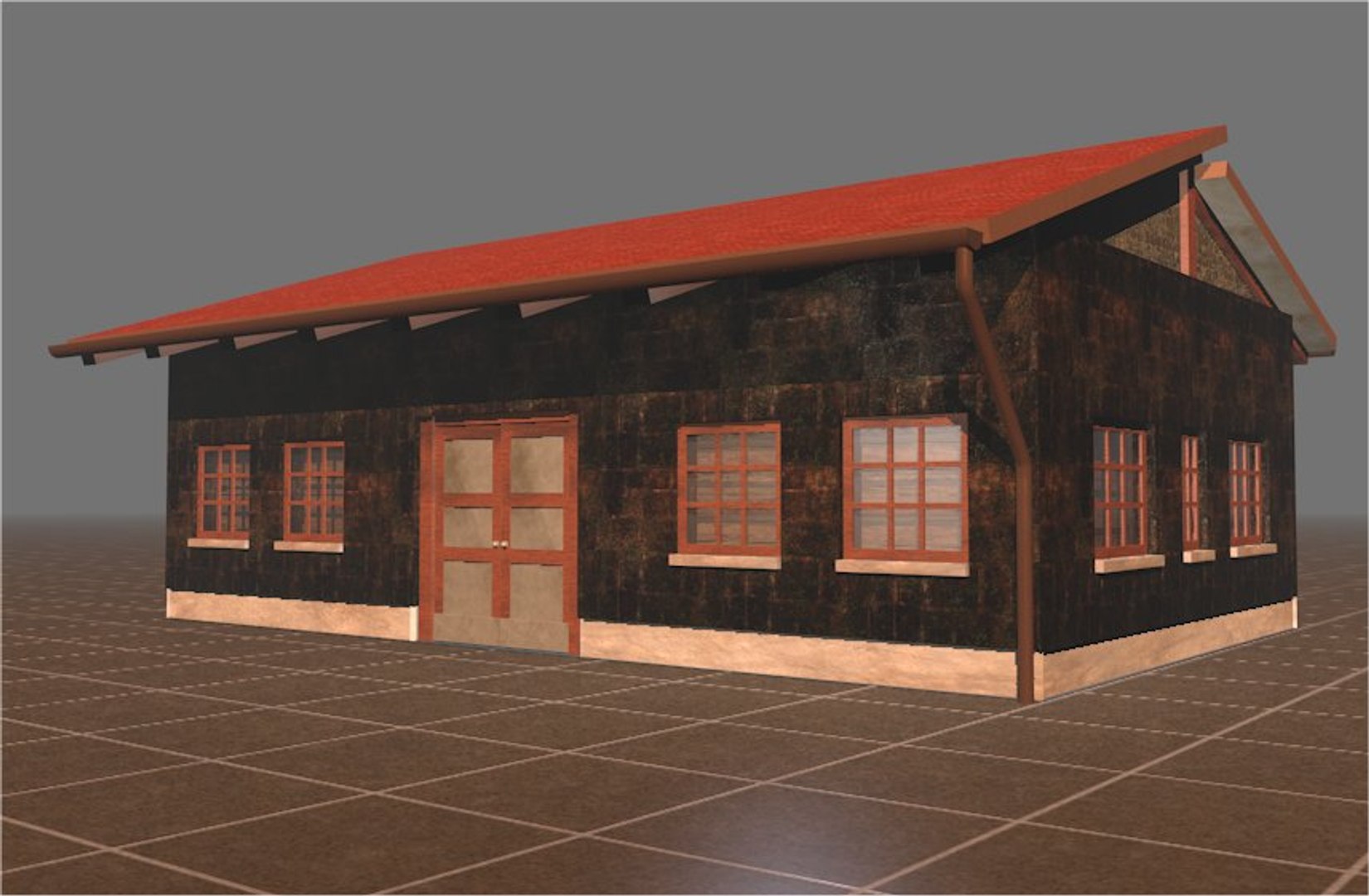 3d village house base