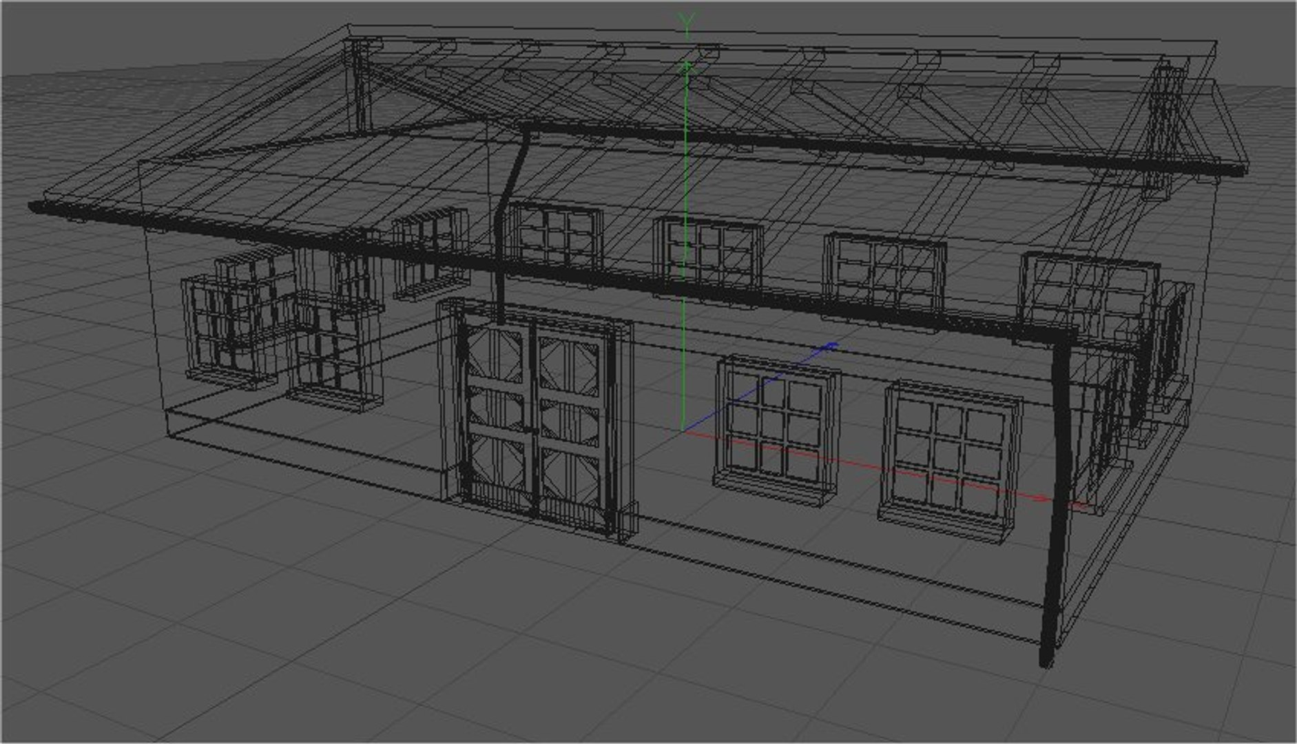 3d village house base