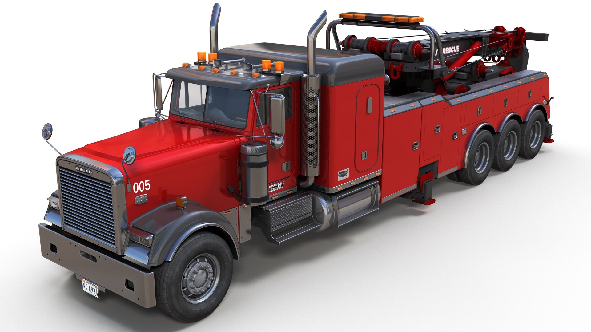 Freightliner FLC wrecker truck 3D - TurboSquid 2139592