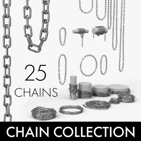 modelo 3d Colección de cadenas de acero - TurboSquid 1967515