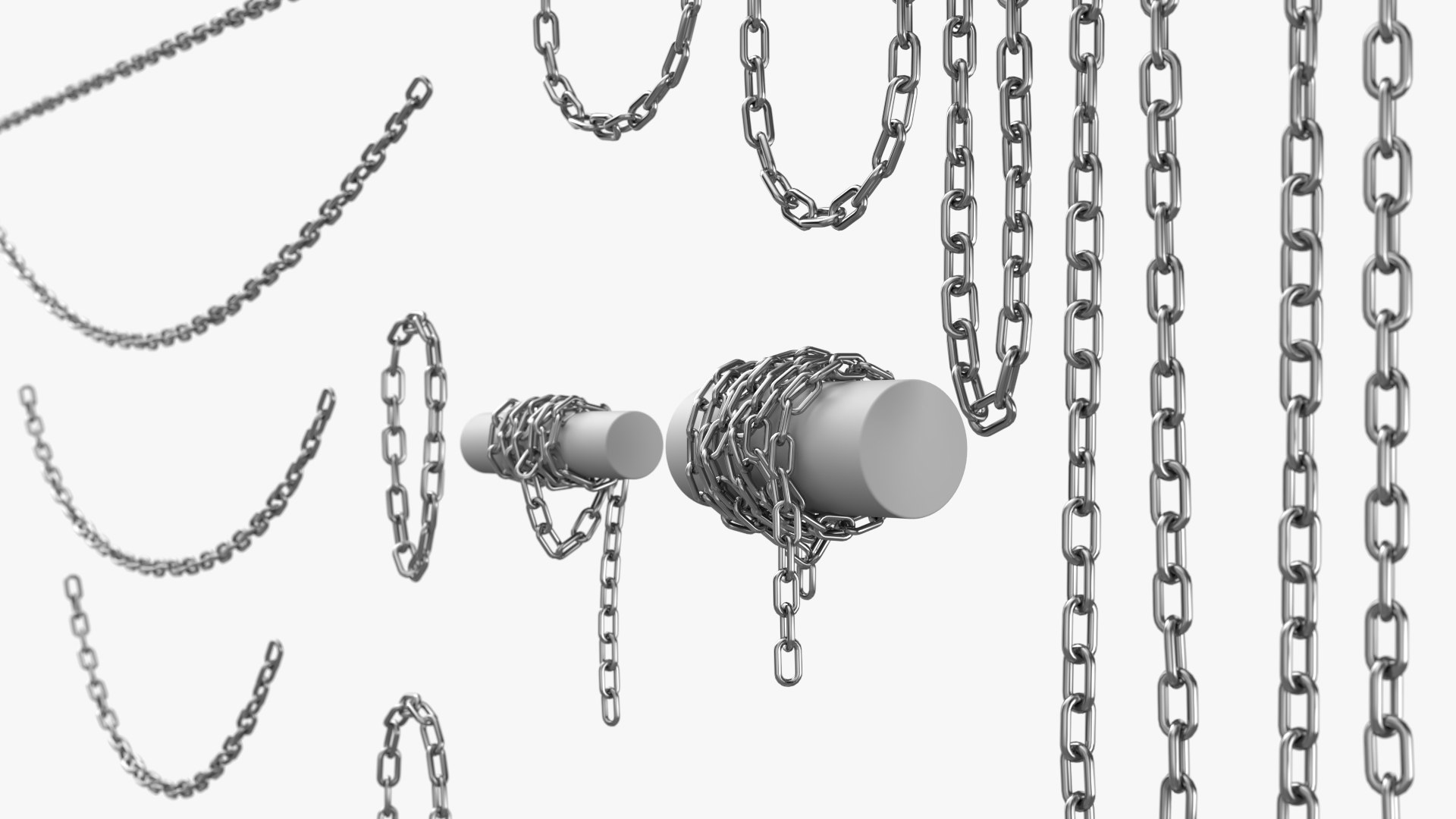 Steel Chain Collection 3D Model - TurboSquid 1967515